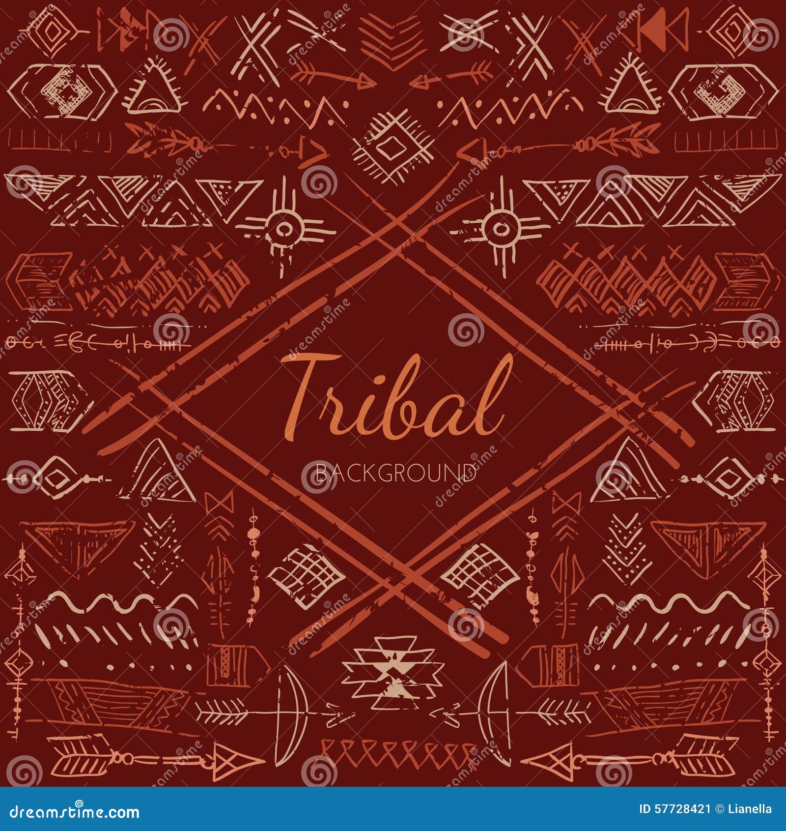 Vector Abstract Tribal Frame Stock Vector - Illustration of decorative ...