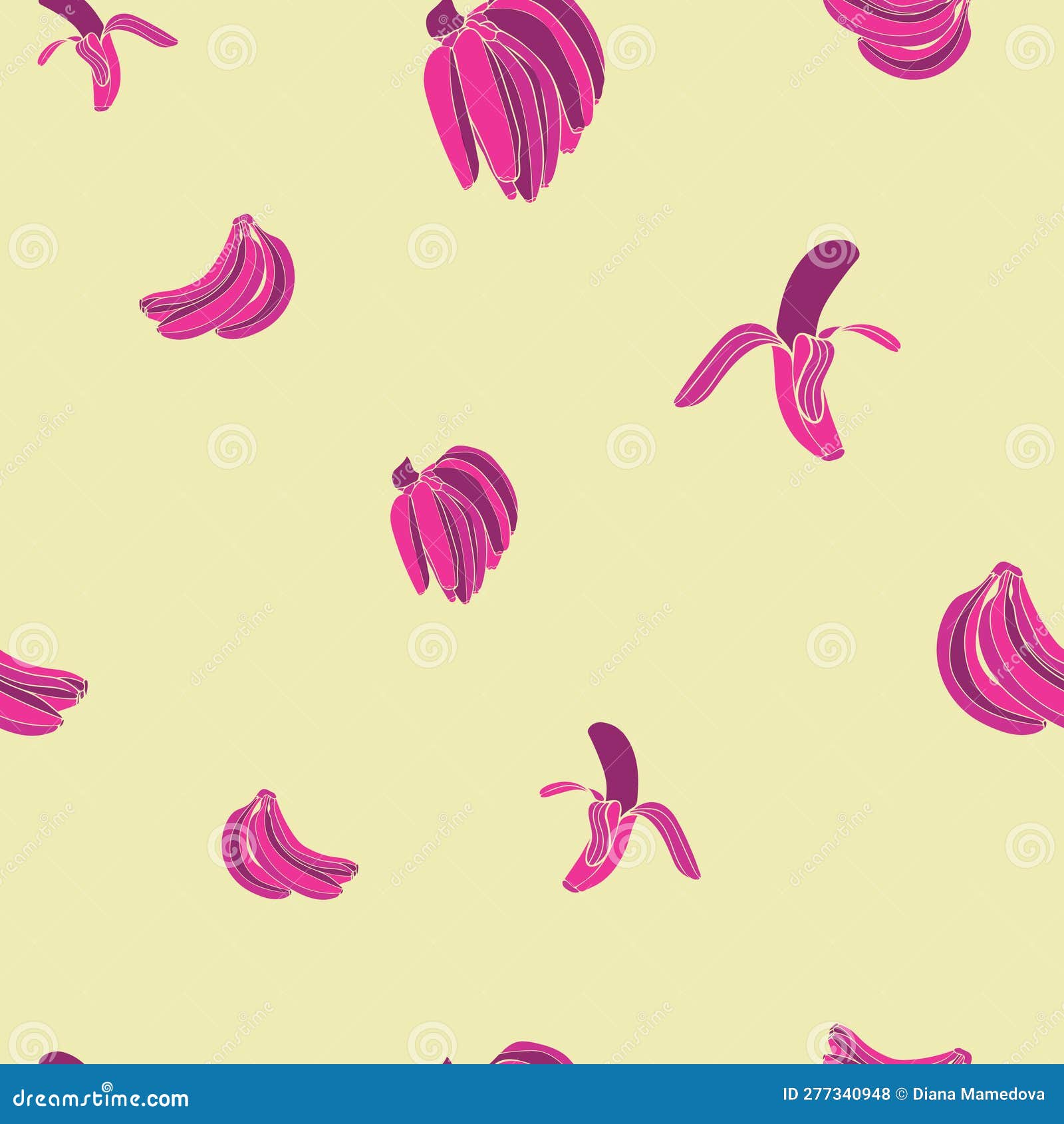 Vector Abstract Tropic Bananas Repeating Pattern Background. Stock ...