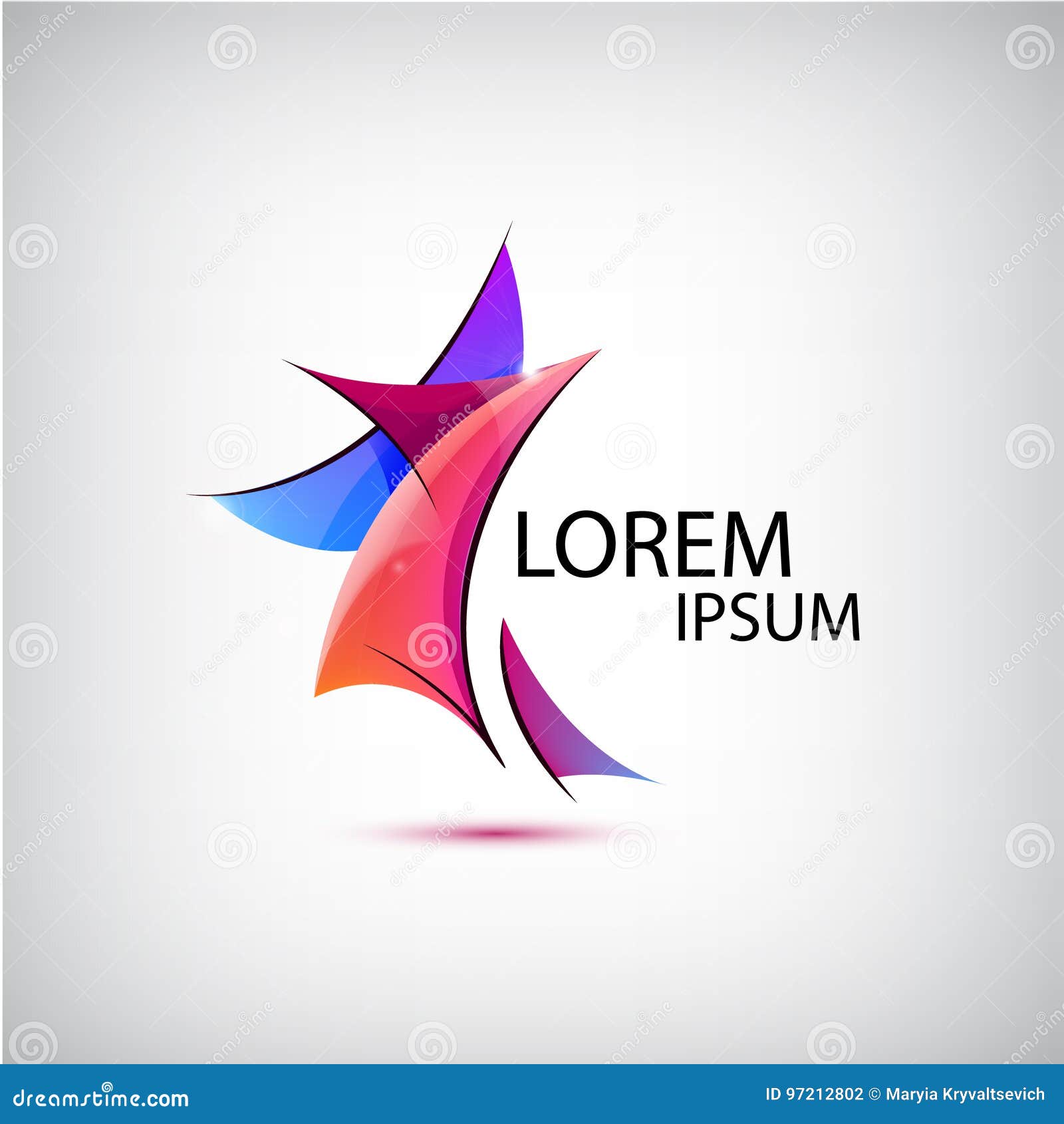 Vector Abstract Vibrant Logo, Colorful Shape Icon Isolated. Stock ...