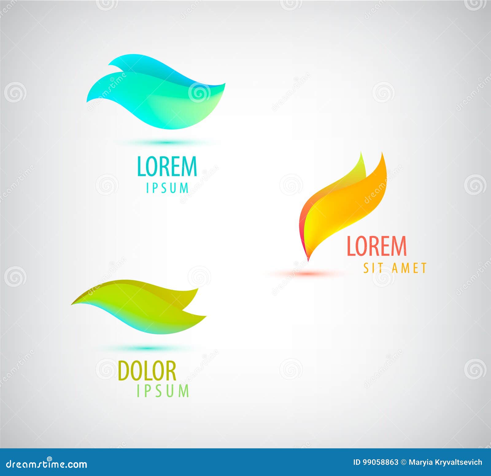 Vector Abstract Vibrant Logos. May Be Used for Various Products ...