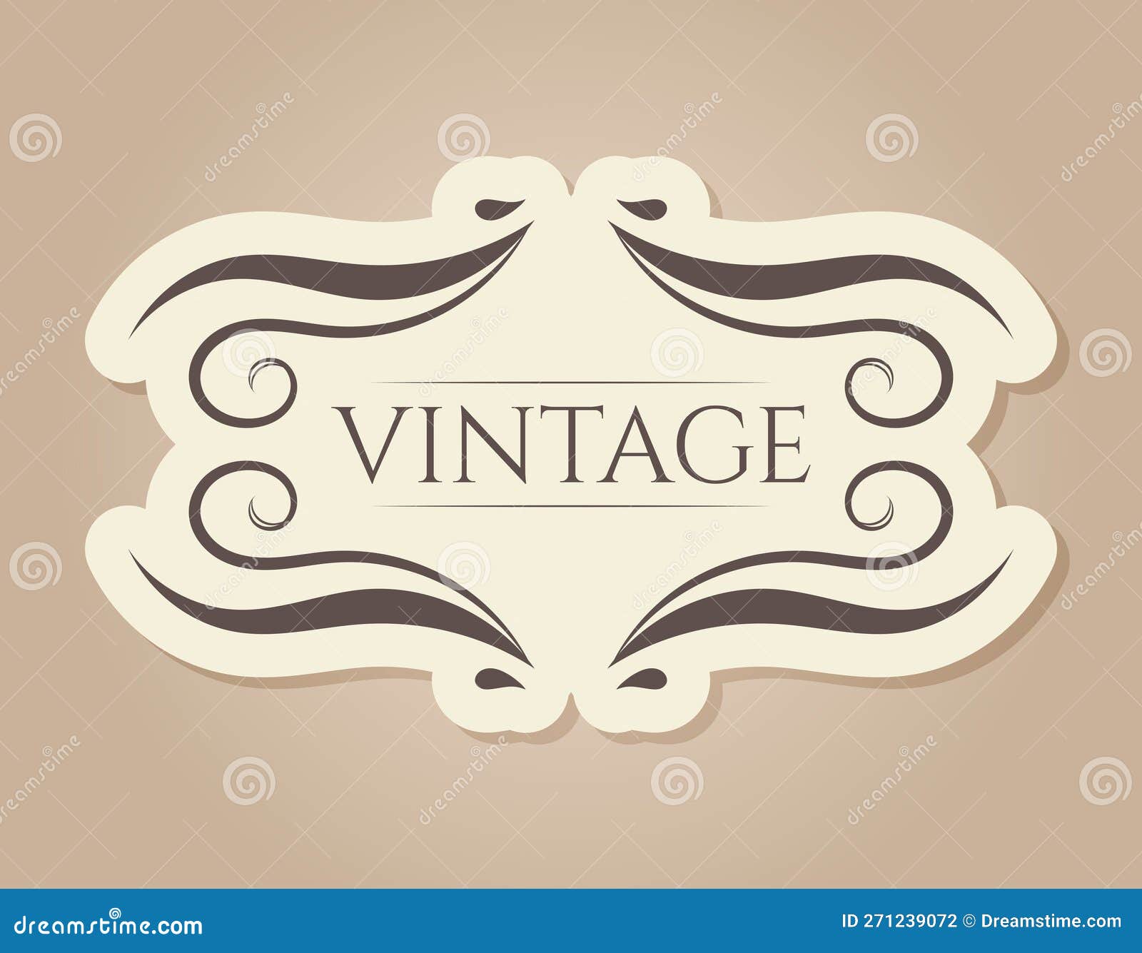 Vector Abstract Vintage Decorated Frame With Text. An Isolated Banner ...