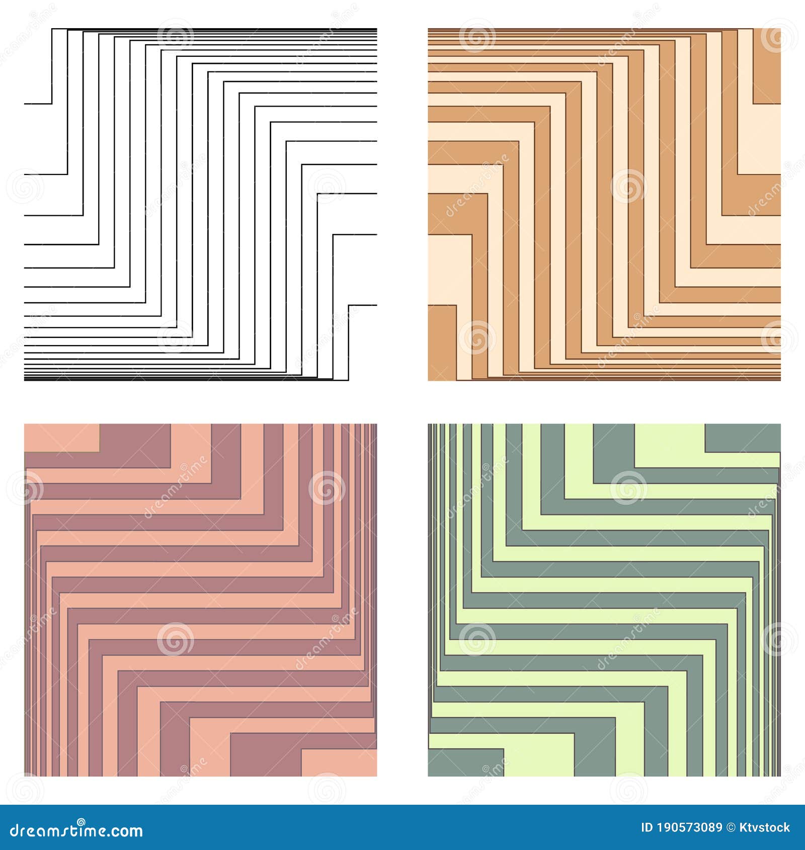Vector Striped Rhythmic Elements Backgrounds Set Stock Vector ...