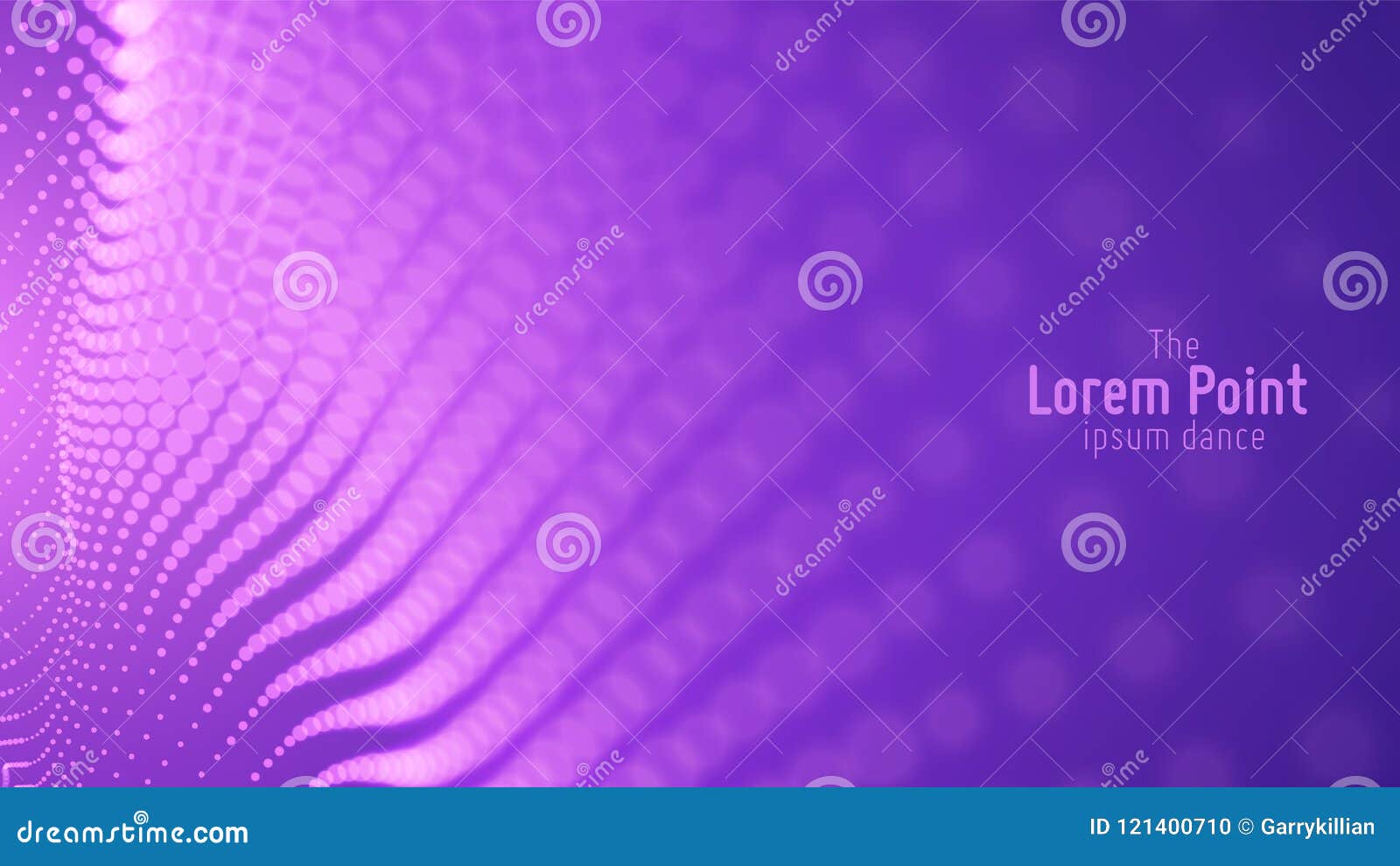 Vector Abstract Violet Particle Wave, Points Array, Shallow Depth of Field. Futuristic ...