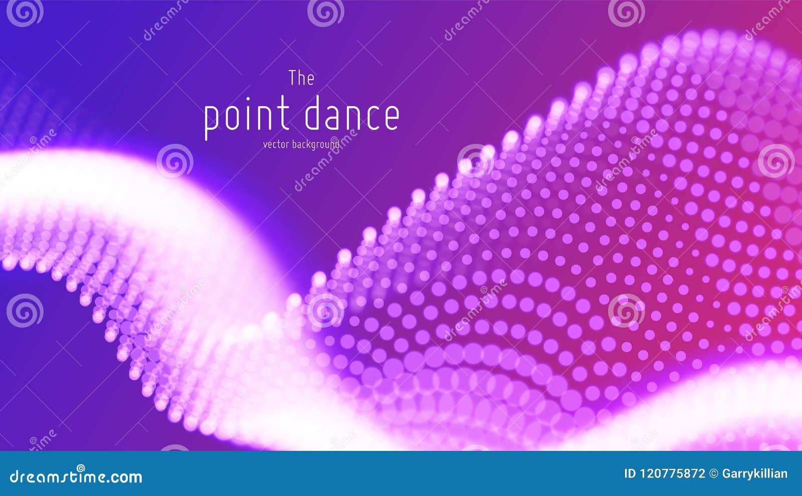 Vector Abstract Violet Particle Wave Points Array Shallow Depth Of Field Futuristic