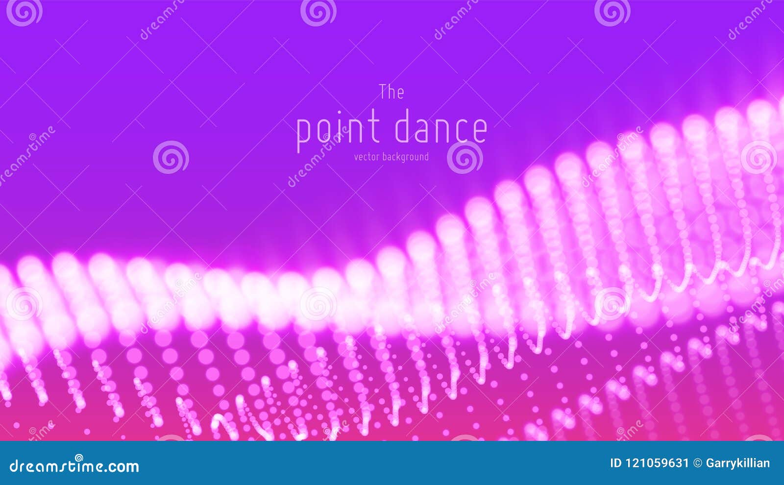 Vector Abstract Violet Particle Wave, Points Array, Shallow Depth of Field. Futuristic ...