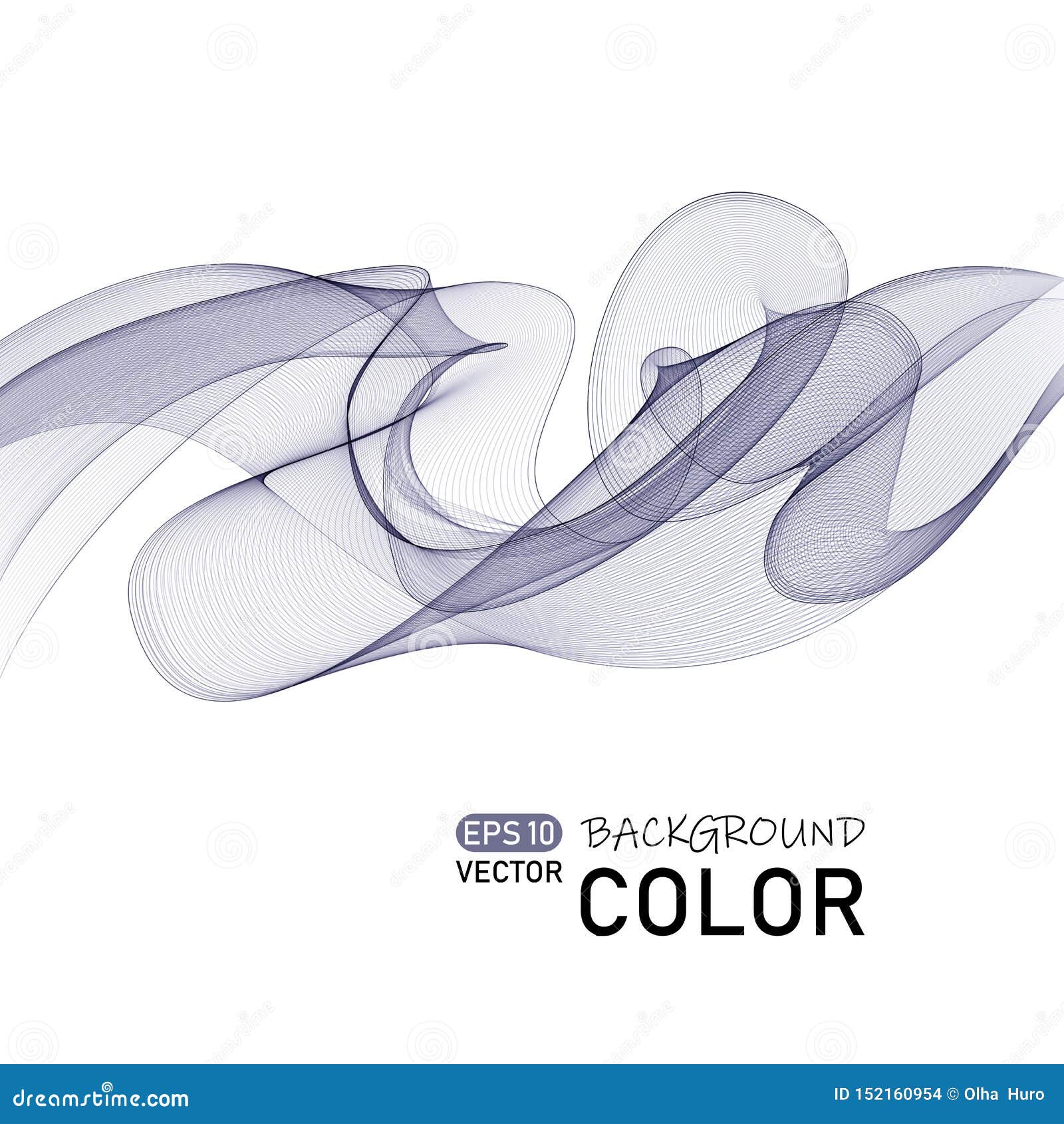 Vector Abstract Wave Background. Blue Transparent Waves on White ...