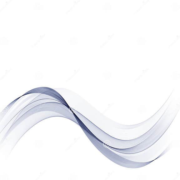 Vector Abstract Wave Background. Blue Transparent Waves on White ...