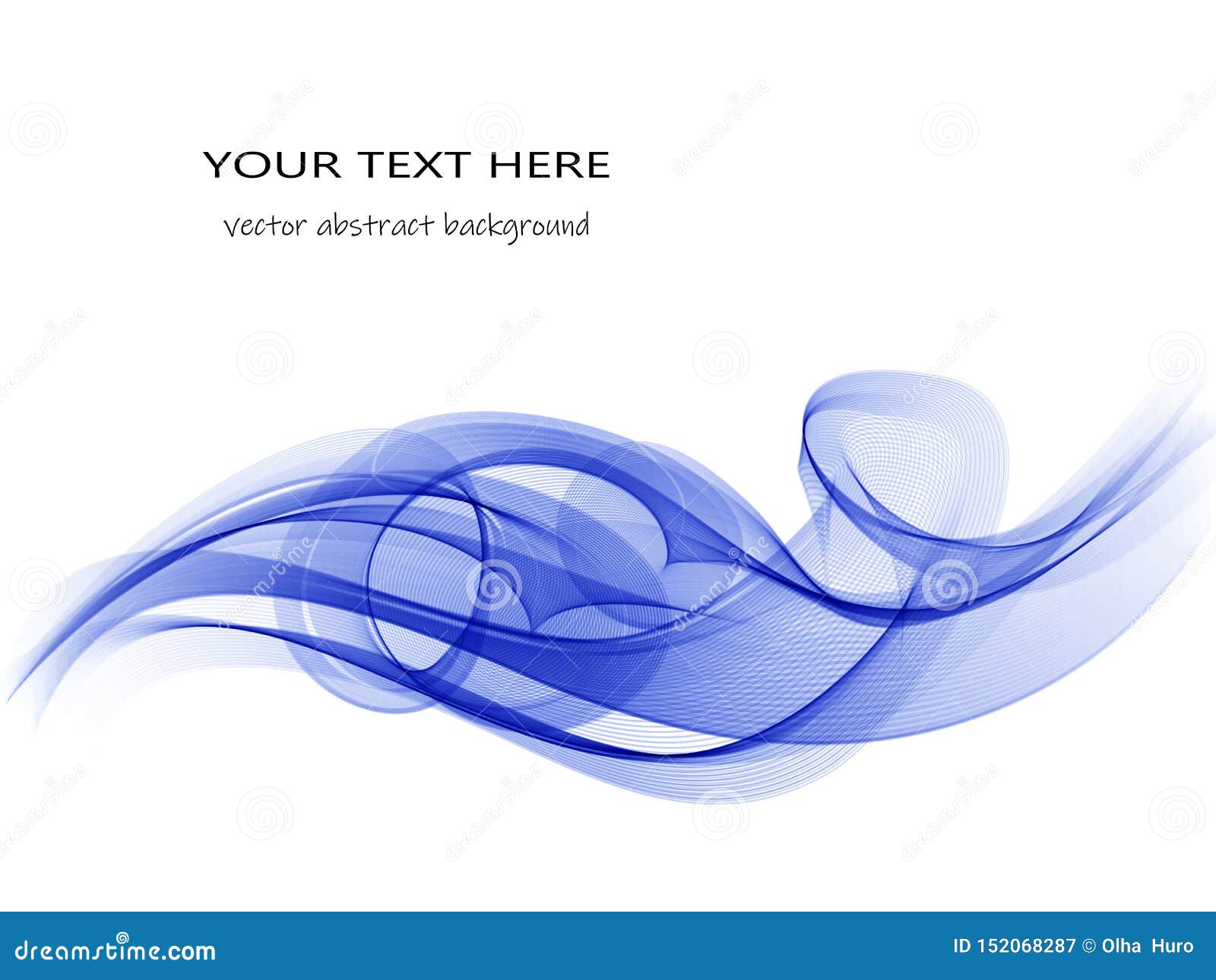Vector Abstract Wave Background. Blue Transparent Waves on White ...