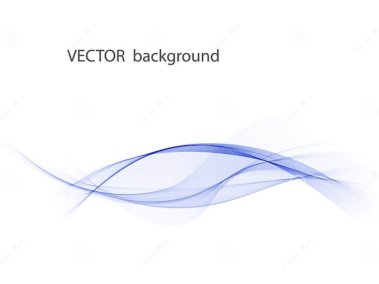 Vector Abstract Wave Background. Blue Transparent Waves on White ...