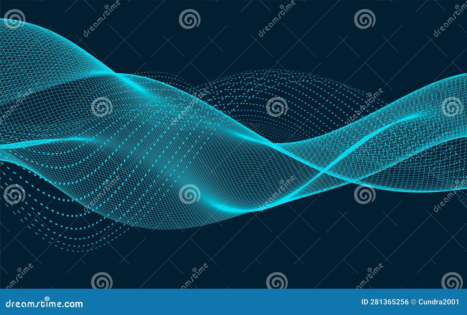 Vector Abstract Wave Design. Futuristic Particle Concept with ...