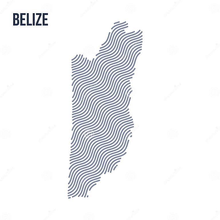 Vector Abstract Wave Map of Belize Isolated on a White Background ...
