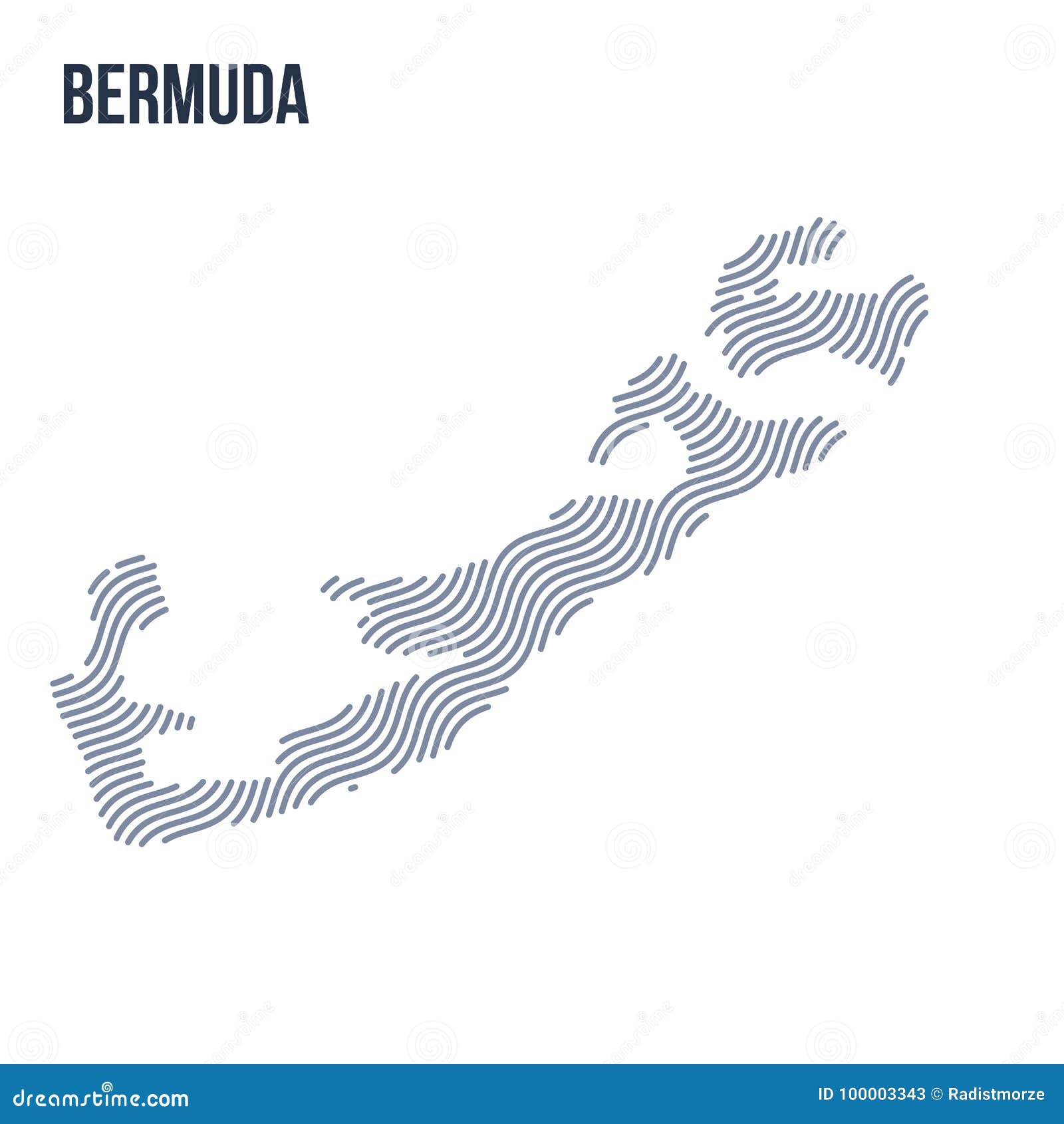 Bermuda 3D Map. Stylized Isometric Striped Digital Neon Vector Map Of ...