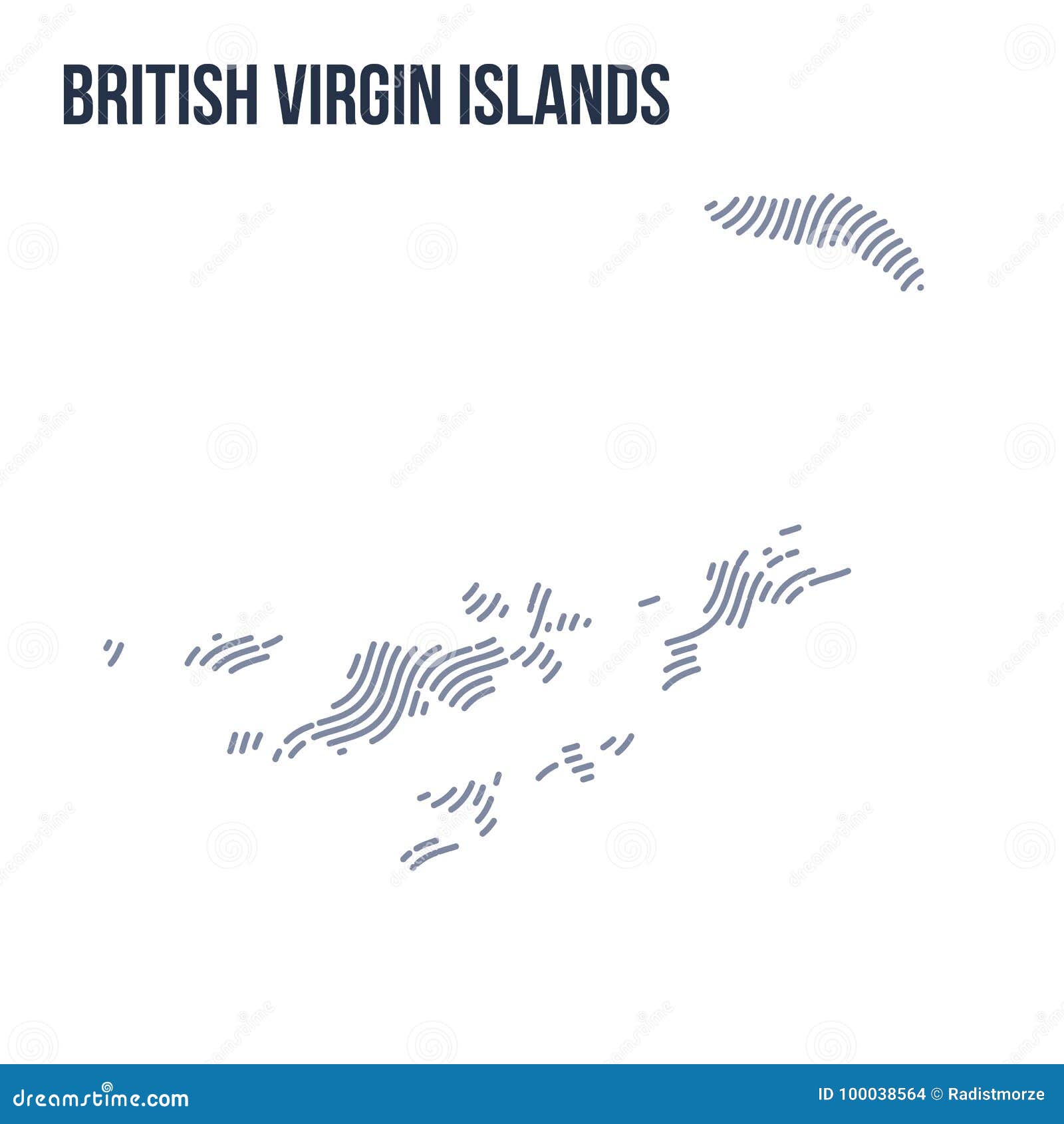 Vector Abstract Wave Map of British Virgin Islands Isolated on a White ...