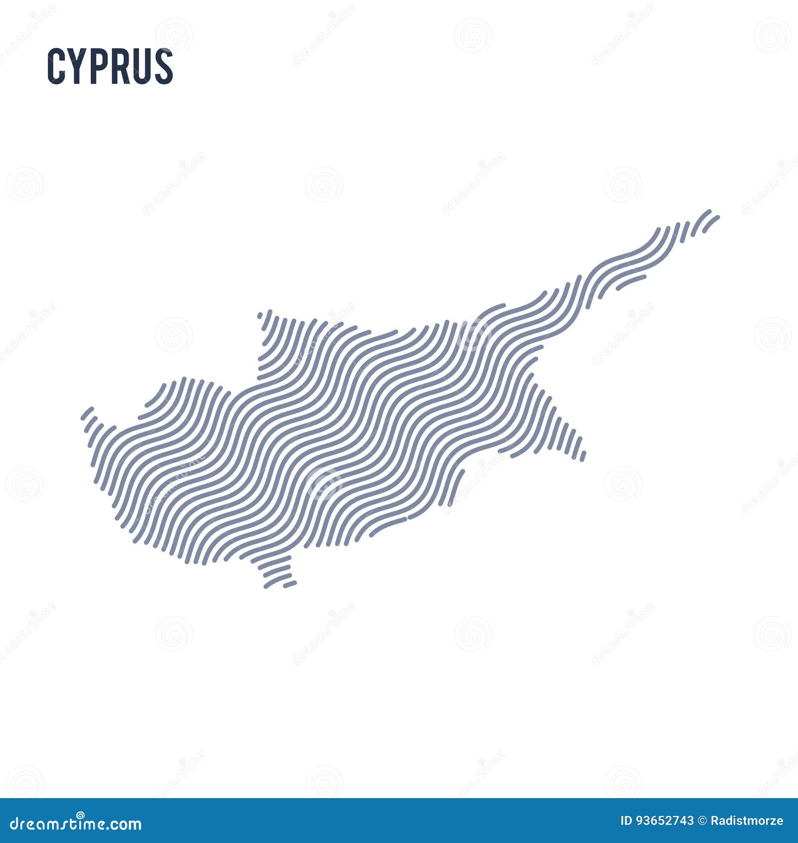 Vector Abstract Wave Map of Cyprus Isolated on a White Background ...