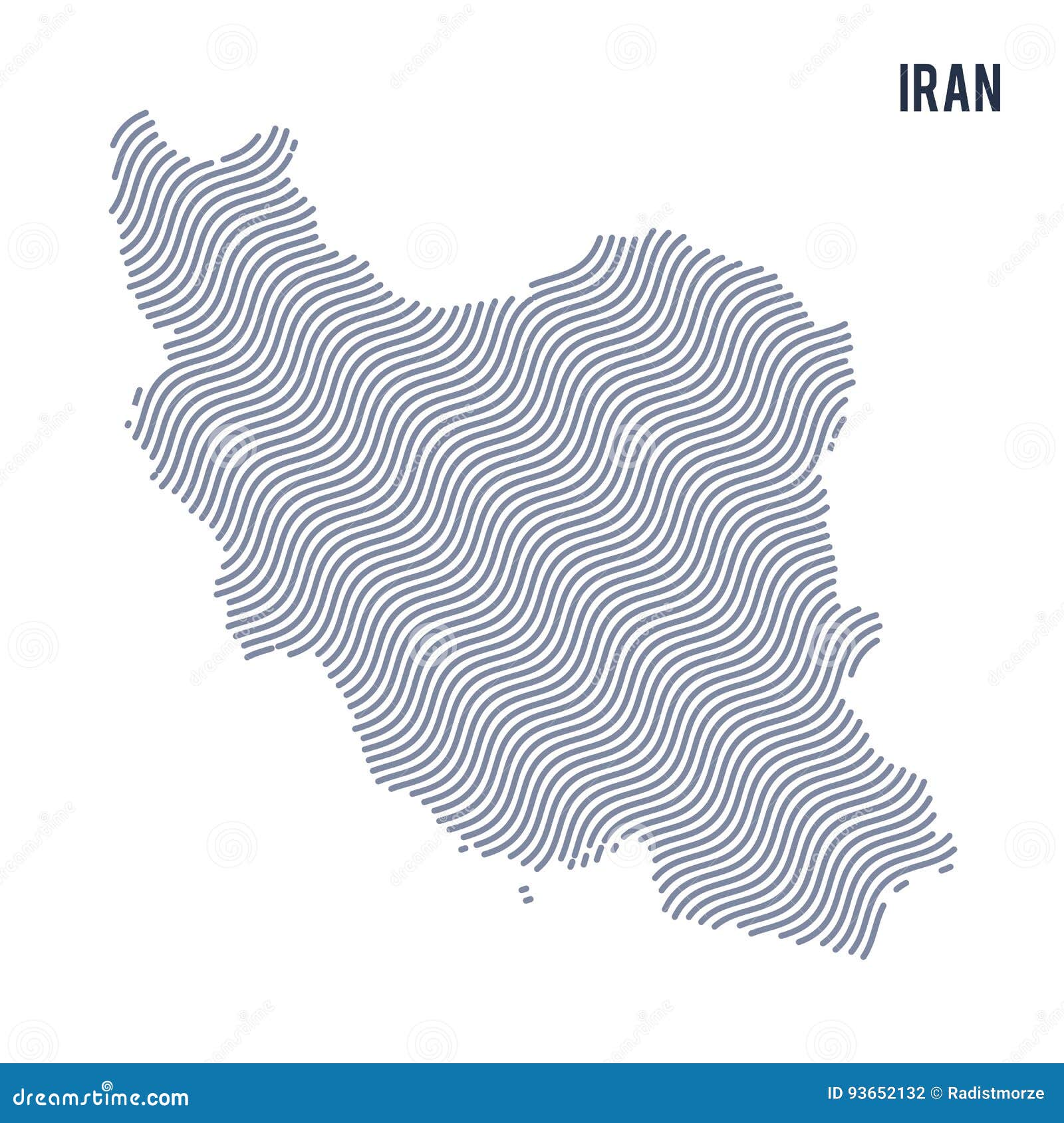 Vector Abstract Wave Map of Iran Isolated on a White Background. Stock ...