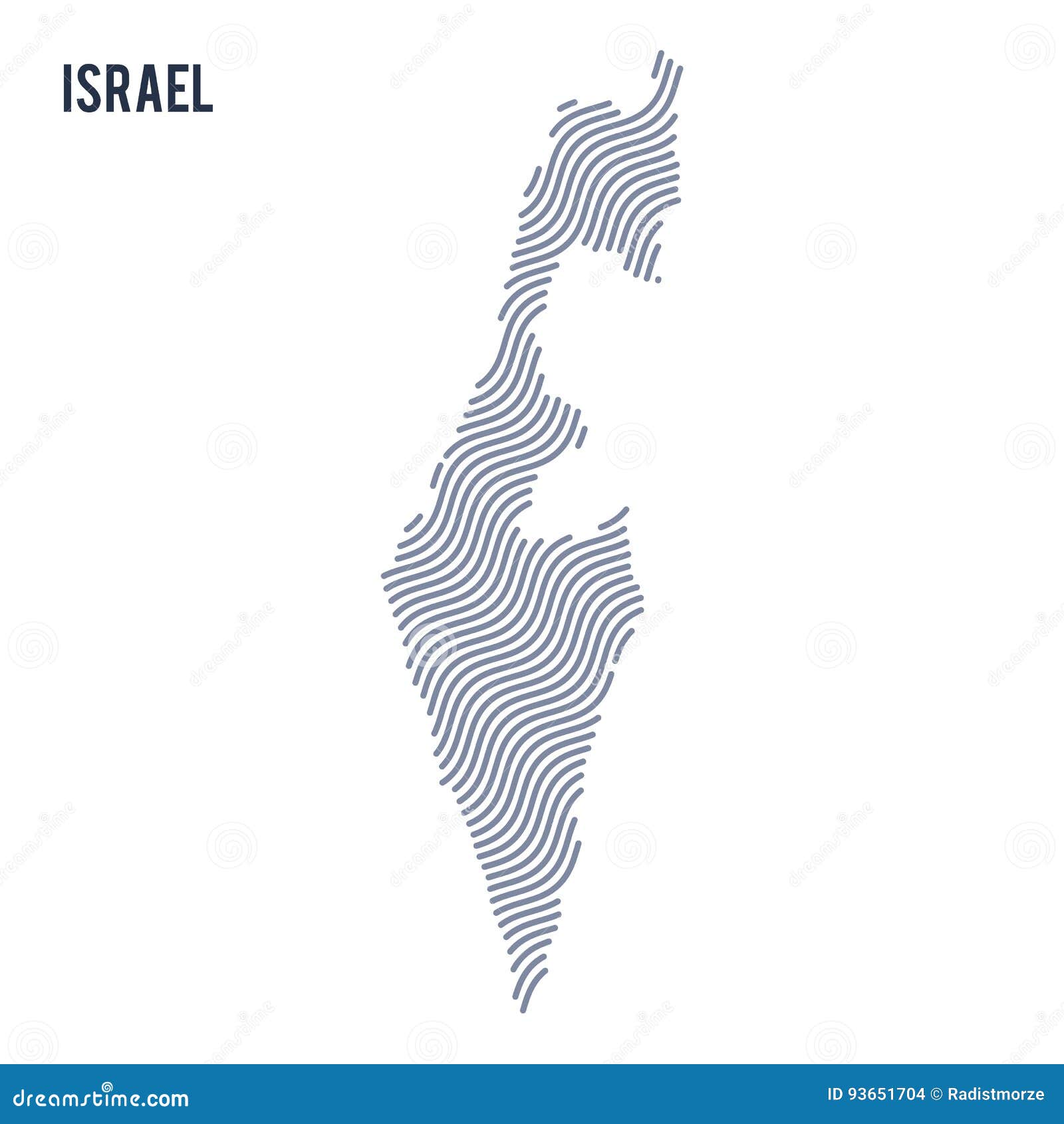 Vector Abstract Wave Map of Israel Isolated on a White Background ...