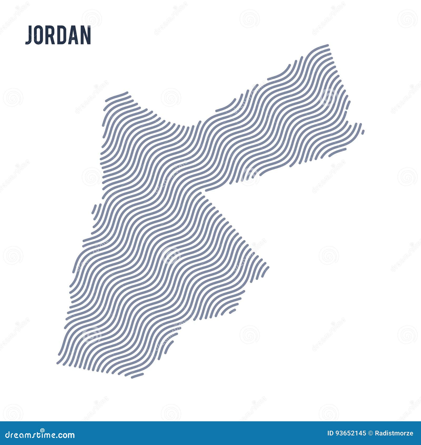 Vector Abstract Wave Map of Jordan Isolated on a White Background ...