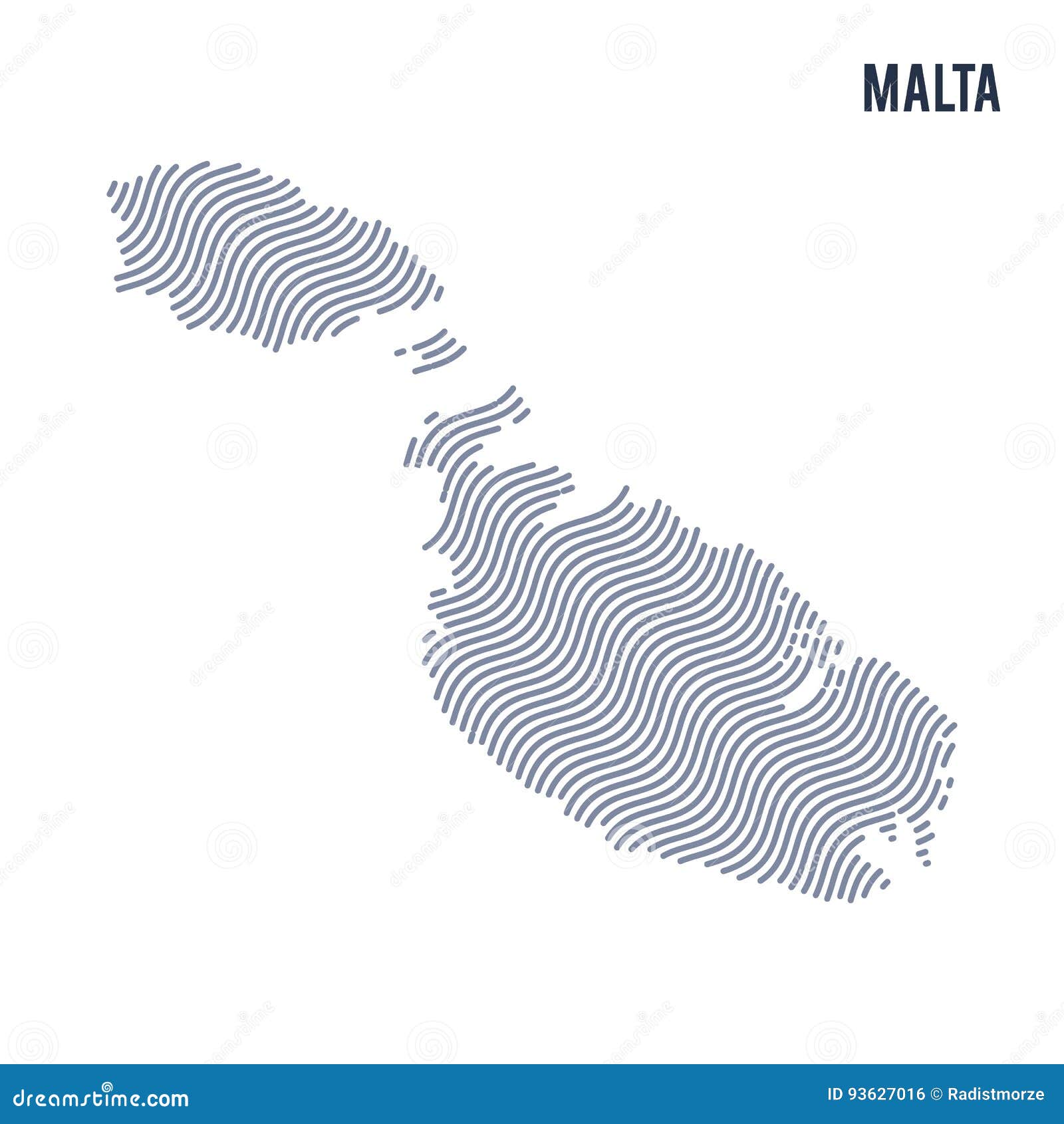 Vector Abstract Wave Map of Malta Isolated on a White Background. Stock ...