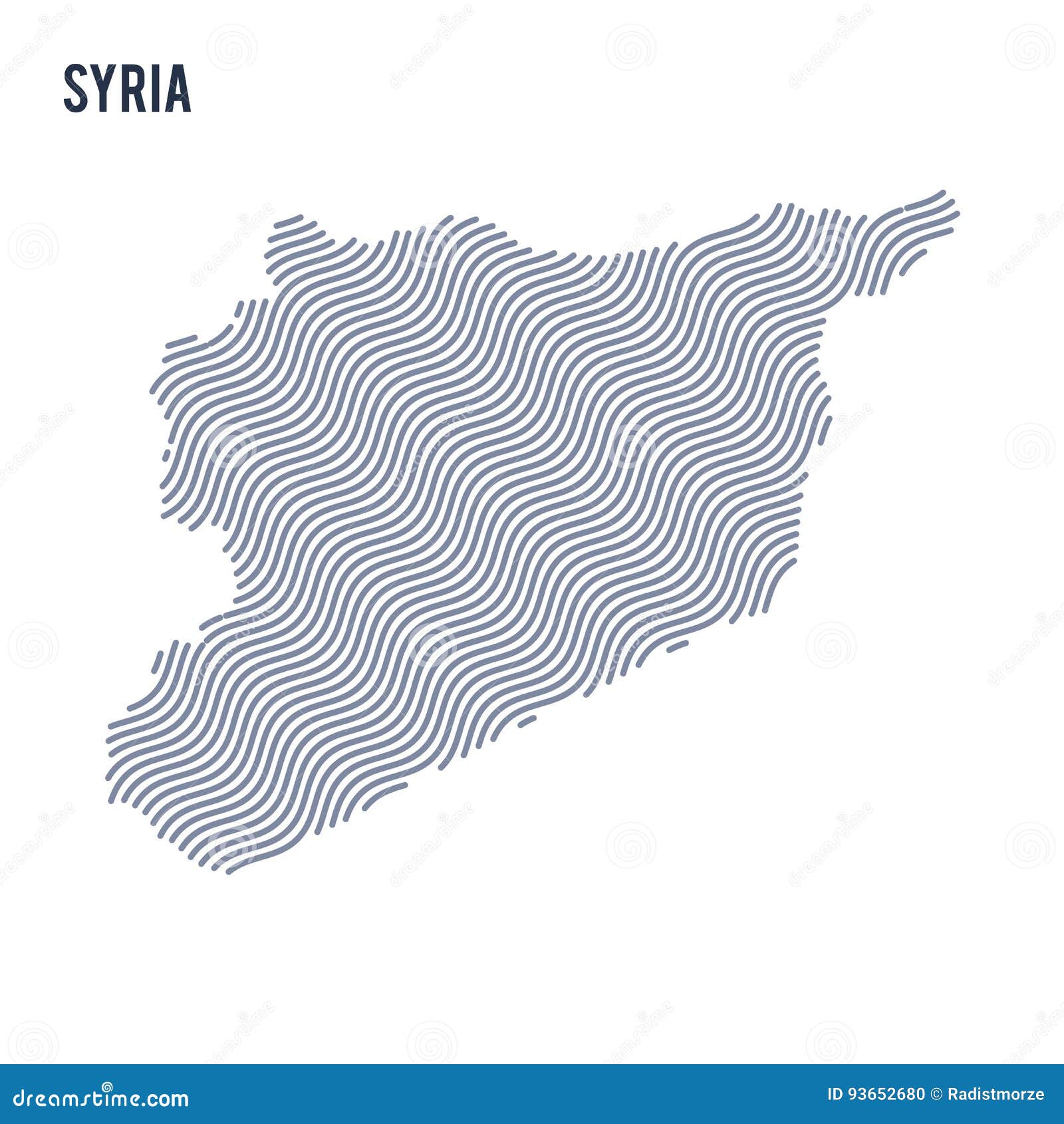 Vector Abstract Wave Map of Syria Isolated on a White Background. Stock ...
