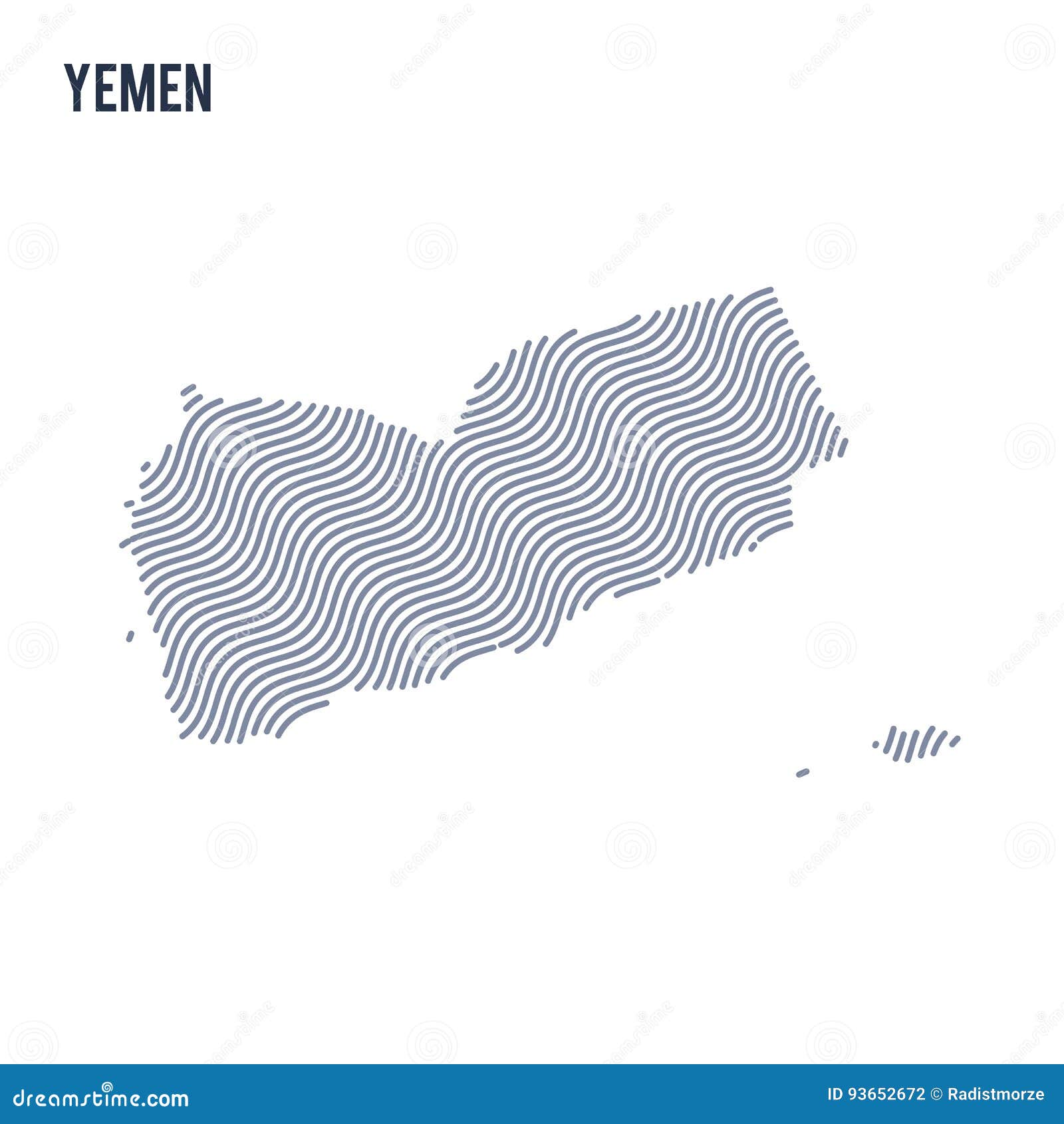 Vector Abstract Wave Map of Yemen Isolated on a White Background. Stock ...