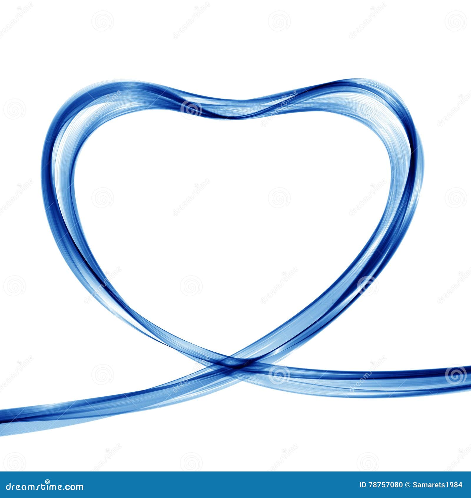 Vector Abstract Waves Background in the Shape of a Heart. Stock Vector ...