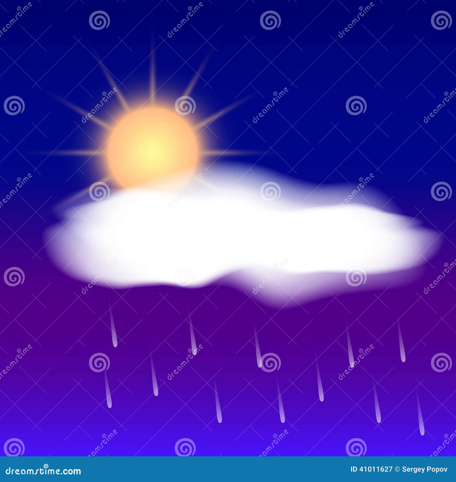 Vector Abstract Weather Icon with Sun, Rain and Stock Vector ...