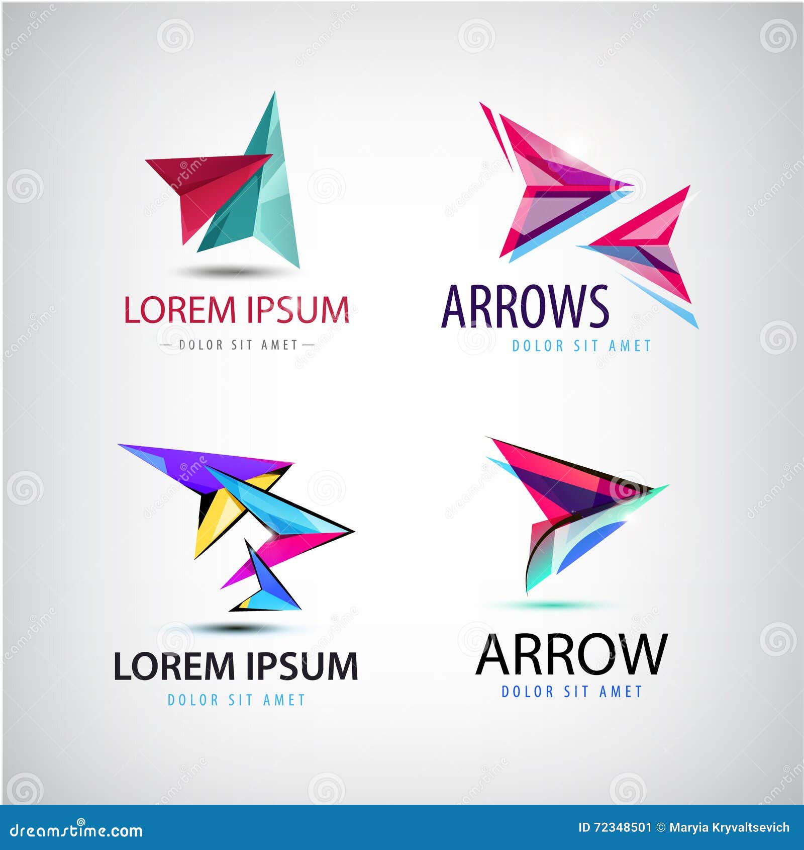 Vector Abstract Web Logo, Arrow Set Stock Vector - Illustration of ...