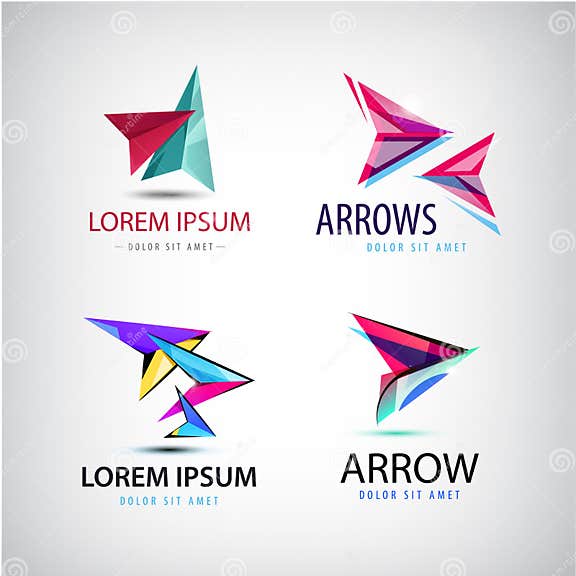 Vector Abstract Web Logo, Arrow Set Stock Vector - Illustration of ...