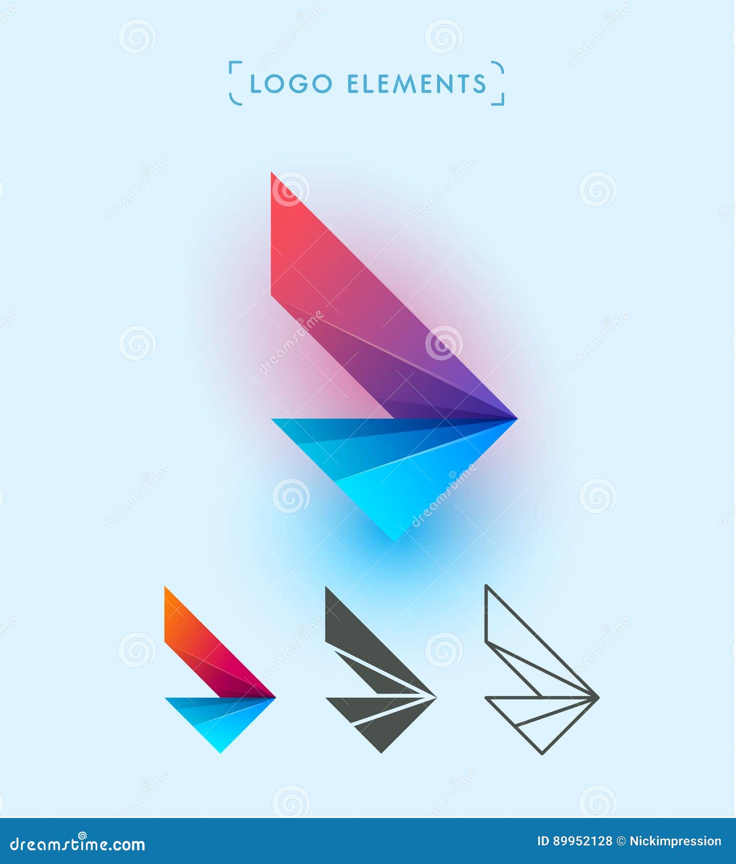 Vector Abstract Wings Sign. Aircraft Corporate Identity Logo Elements ...