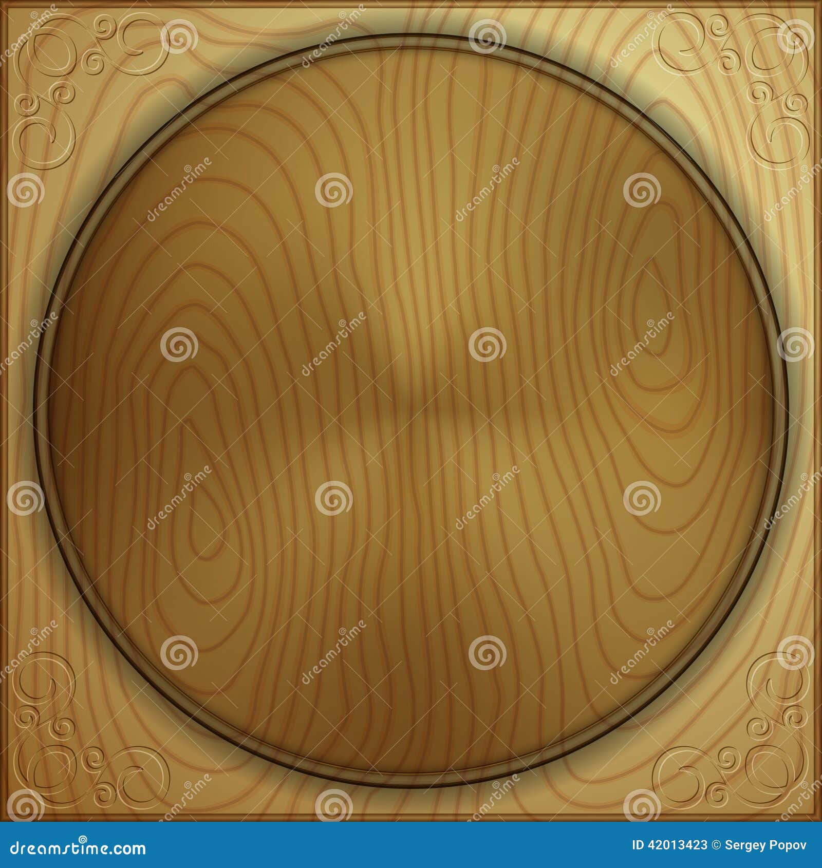 Vector Abstract Wood Background with Carved Circle Stock Vector ...