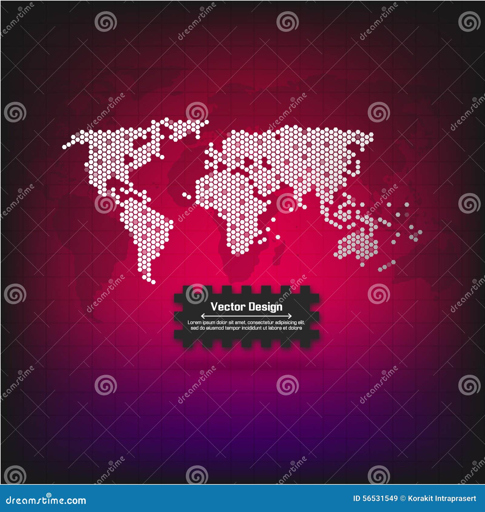Vector abstract world map stock vector. Illustration of editable - 56531549