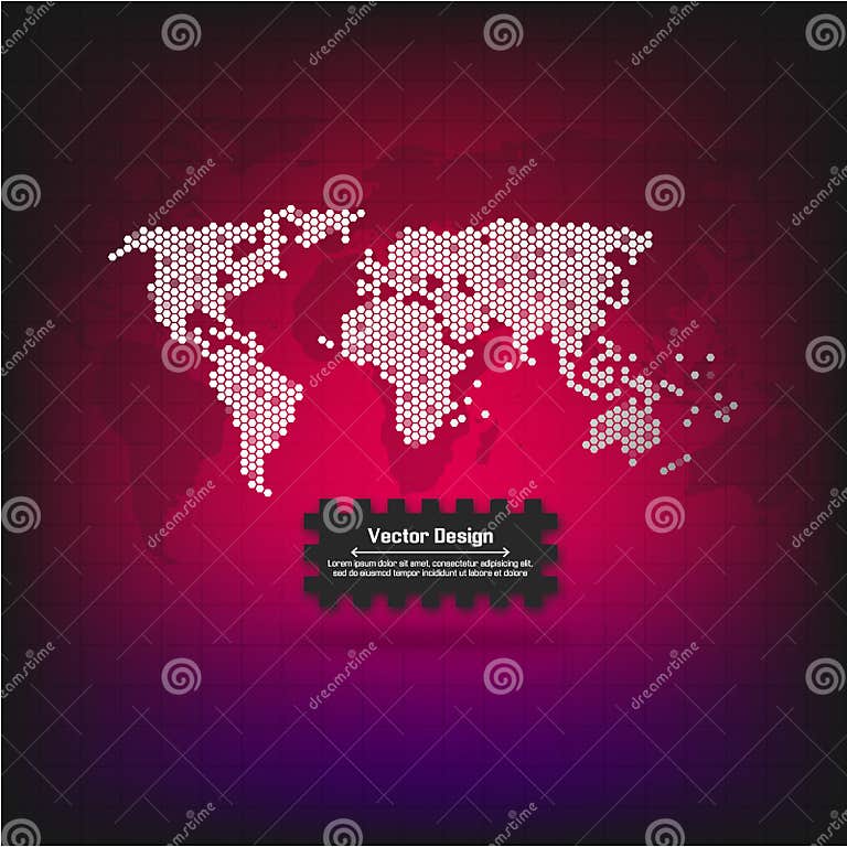 Vector abstract world map stock vector. Illustration of editable - 56531549