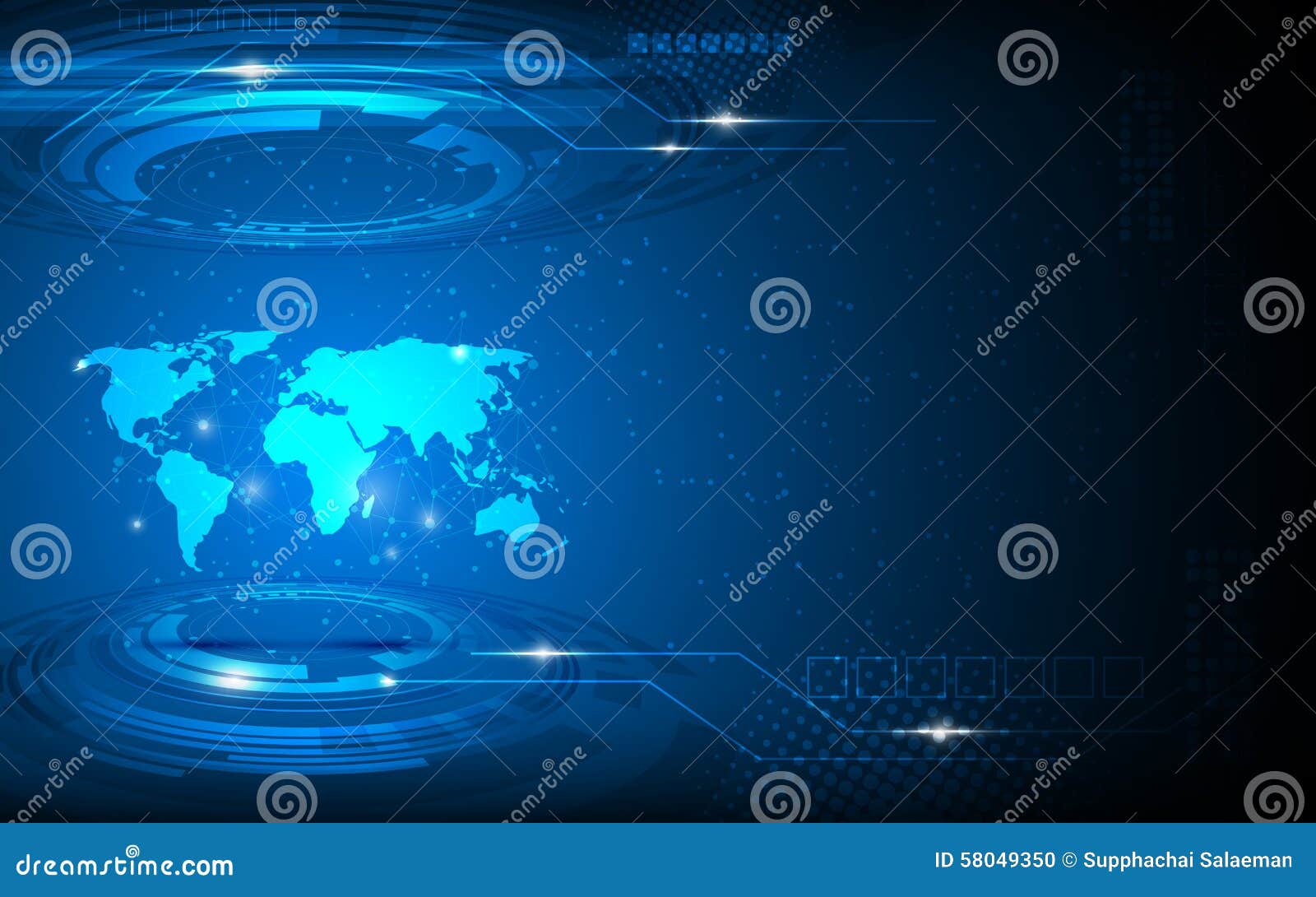 Vector Abstract World Map Hi Tech Innovation Concept Background Stock ...