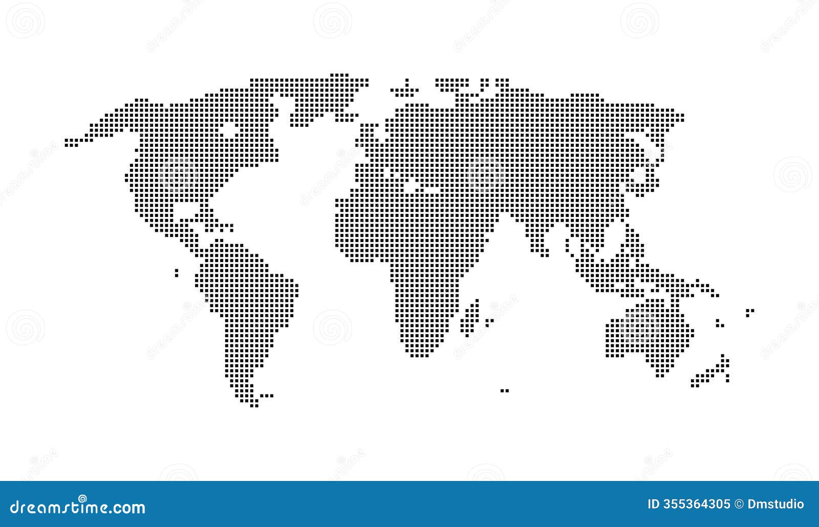 Vector Abstract World Map, Square Dots Stock Vector - Illustration of ...