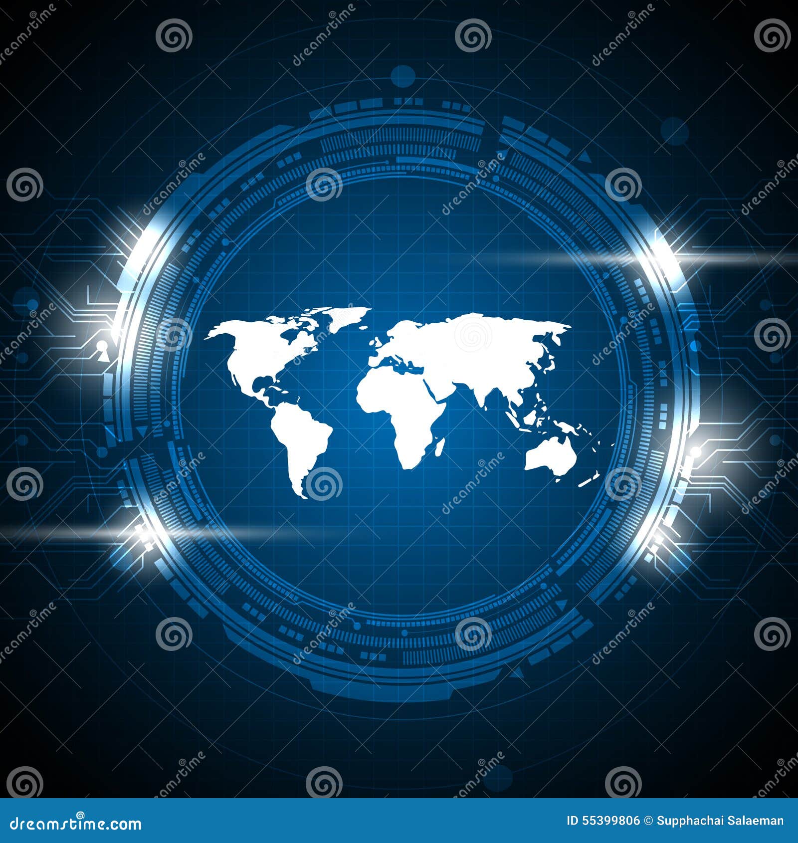 Vector Abstract World Map Technology Concept Background Stock Vector ...