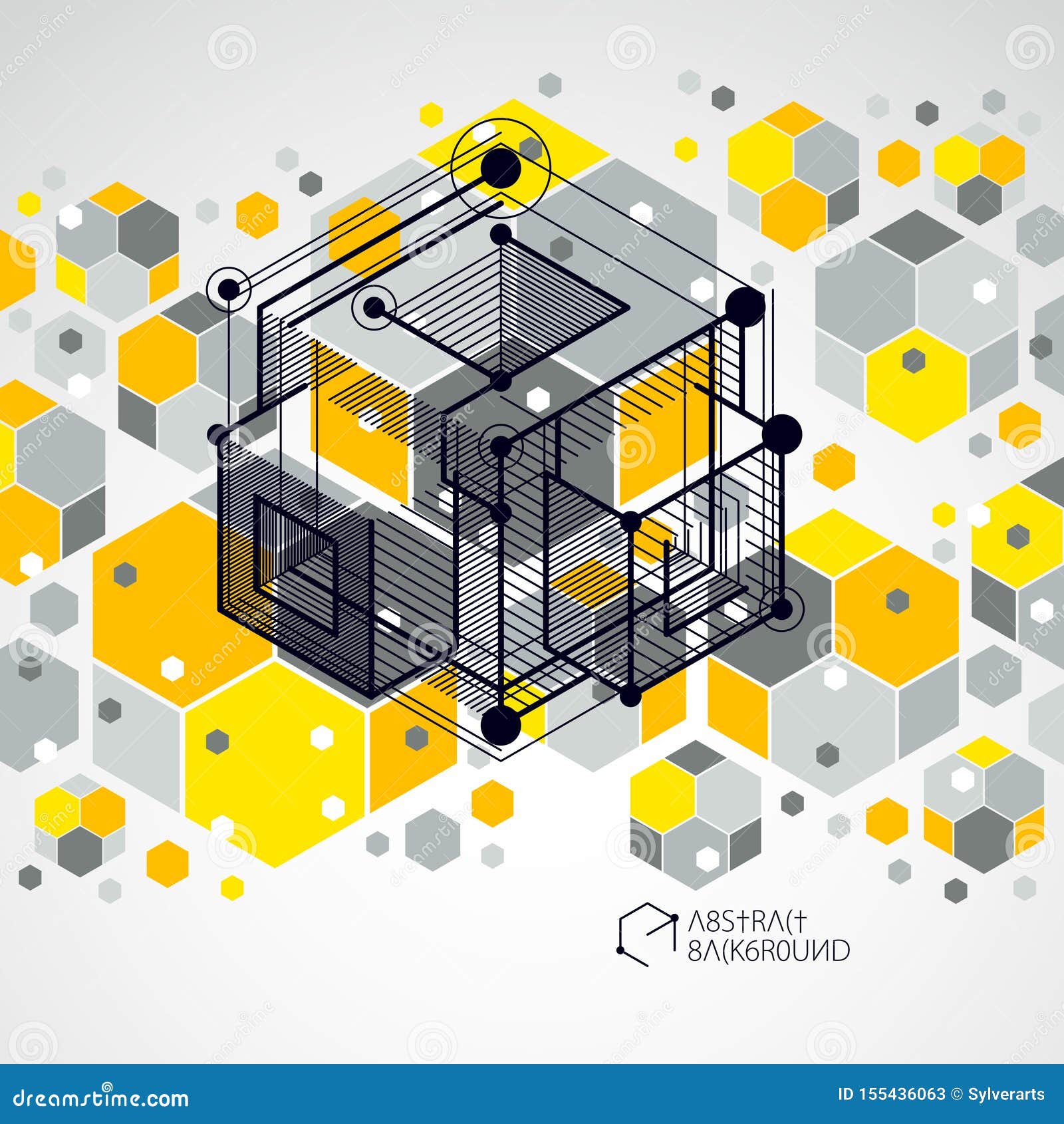 Vector Abstract Yellow Background Created in Isometric Mesh Lines Style ...