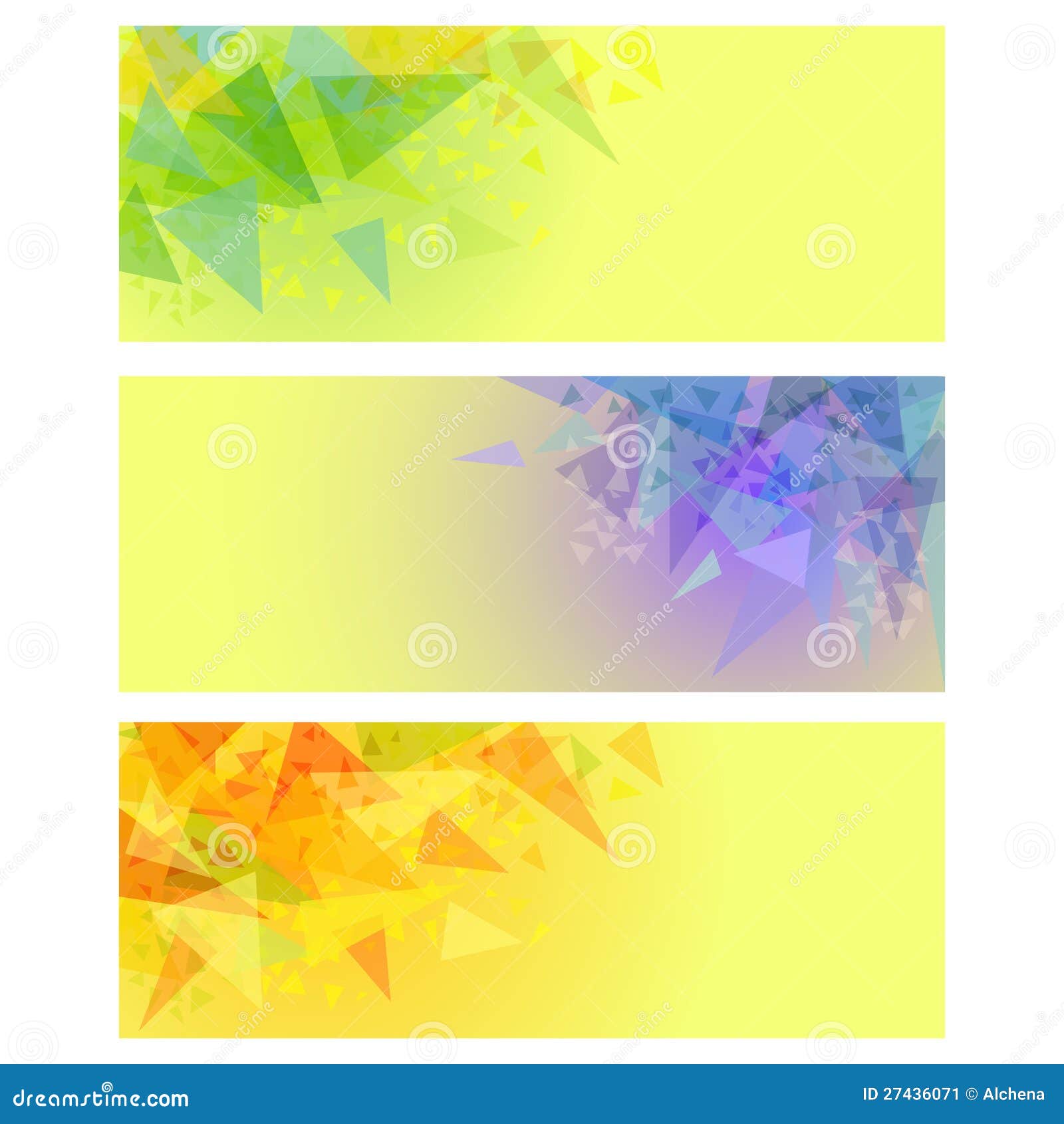 Vector Abstract Yellow Banners with Triangles Stock Vector ...