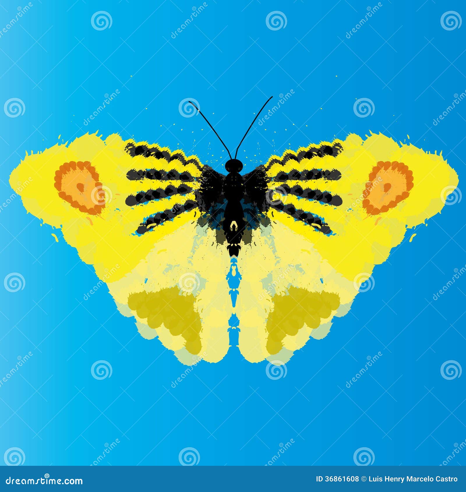 Vector Abstract Yellow Butterfly Background Stock Illustration ...