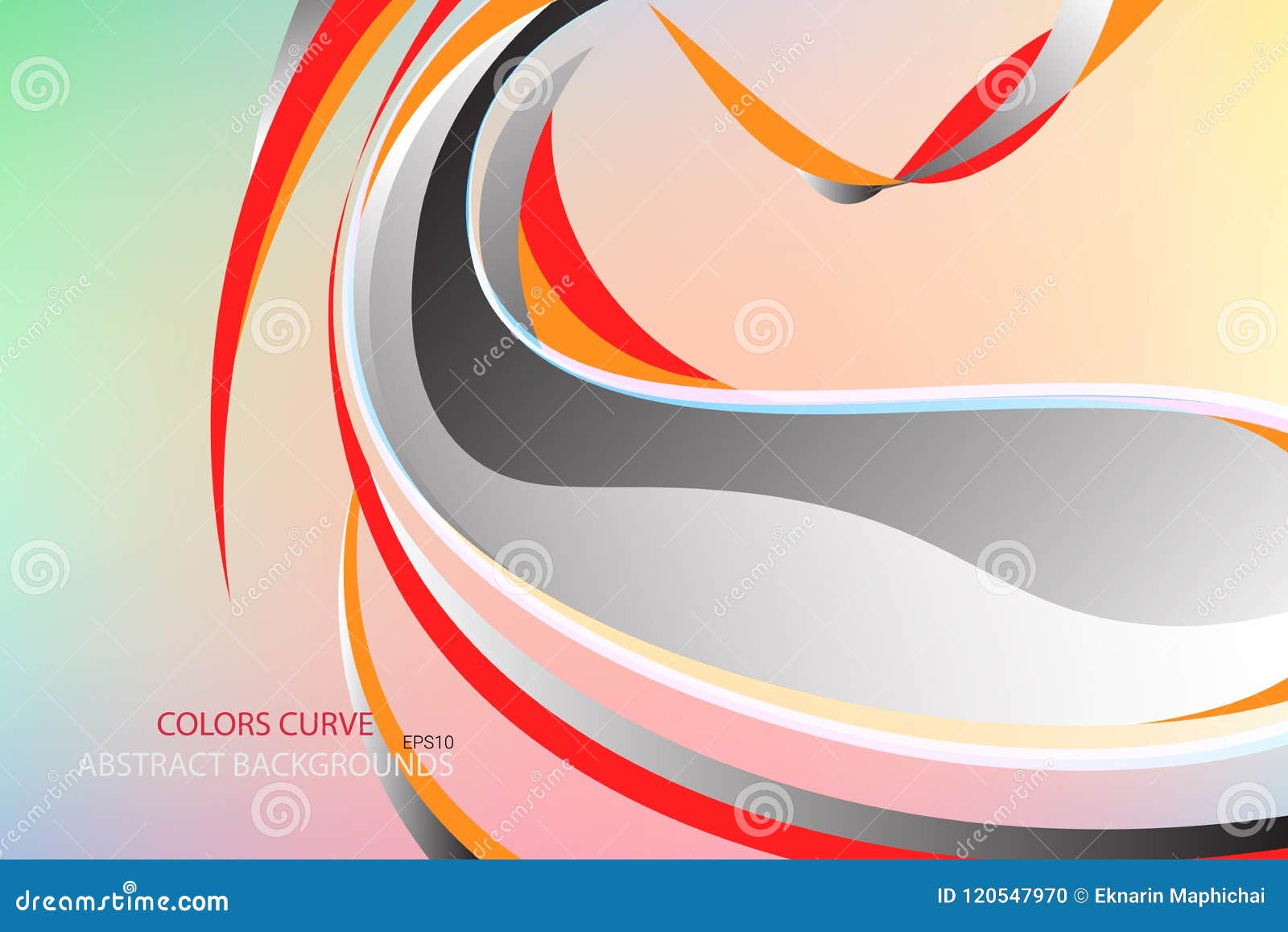 Vector Abstracto De La Escena De La Curva De Los Colores Ilustración ...