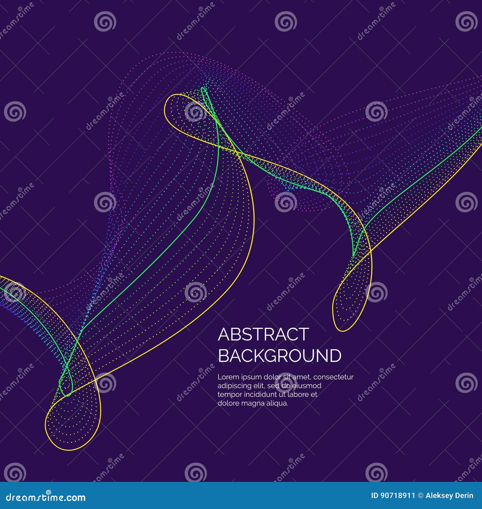 Vector Abstrakten Hintergrund Mit Dynamische Wellen Und Partikel Vektor ...