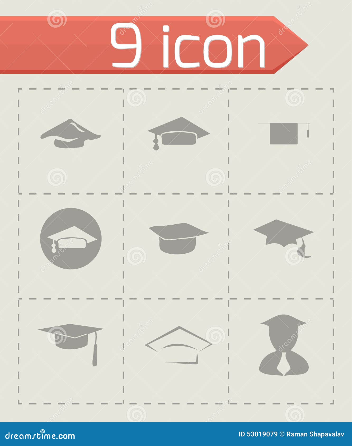 Vector academic icon set stock vector. Illustration of flat - 53019079