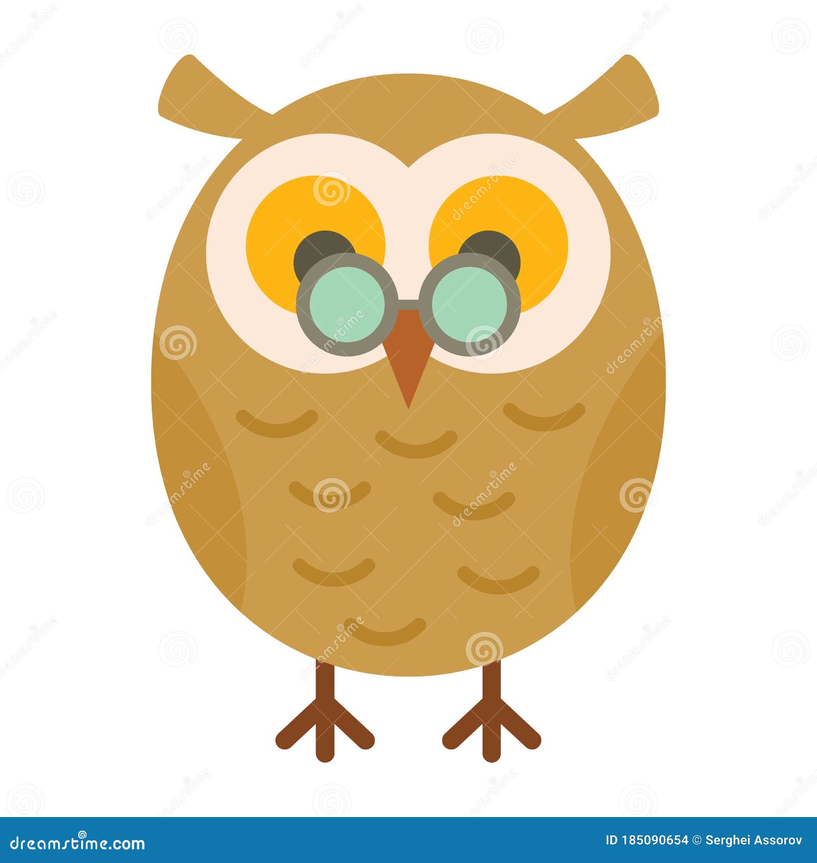 Vector Academic Owl in Flat Style Stock Illustration - Illustration of ...