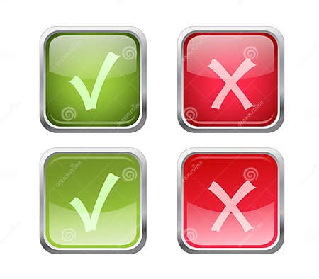 Vector Accept and Decline Buttons Stock Vector - Illustration of pushed ...