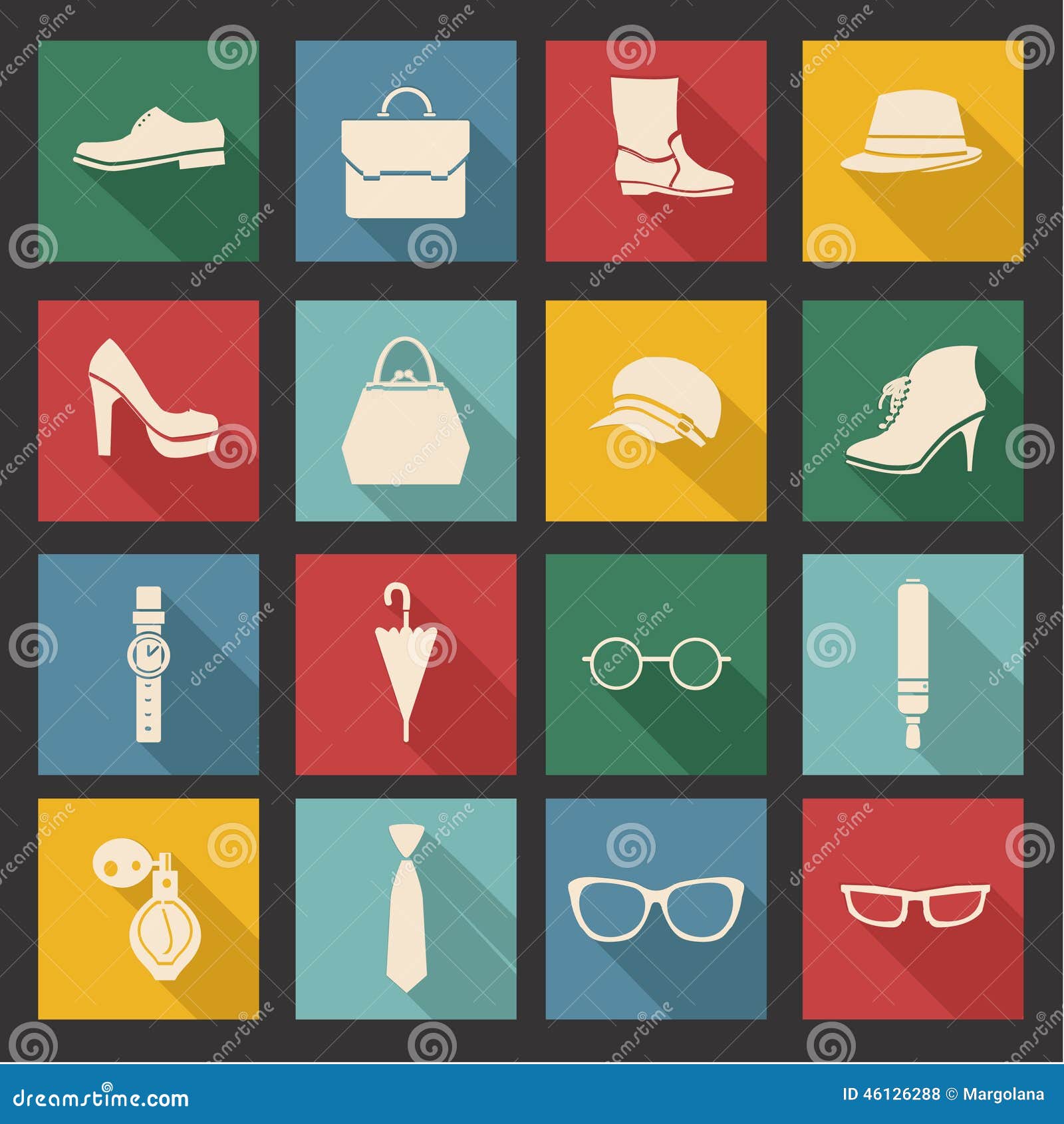 Vector Accessories Icon Set- Illustration Stock Vector - Illustration ...