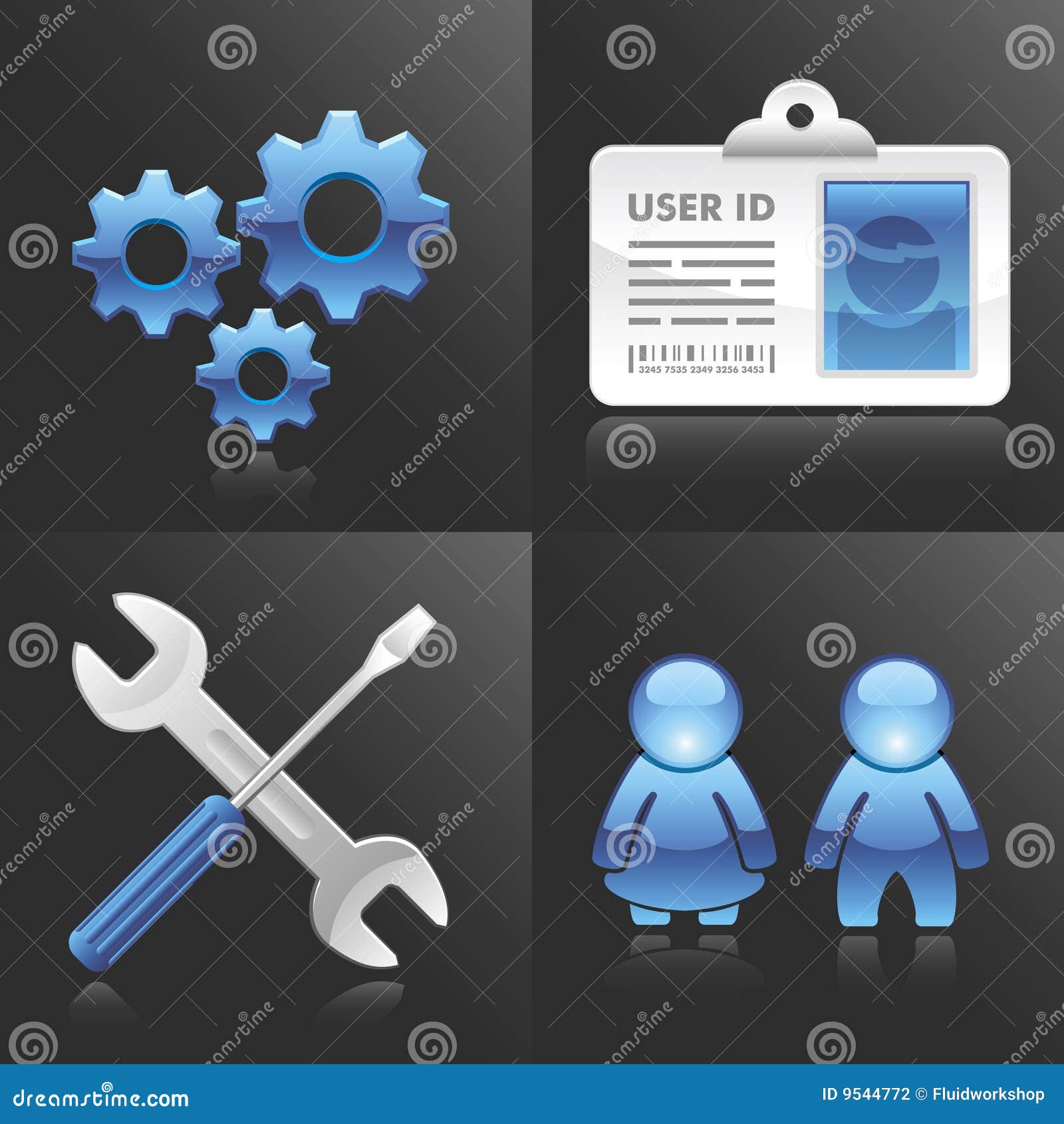 Vector Account and Config Icons Stock Vector - Illustration of objects ...
