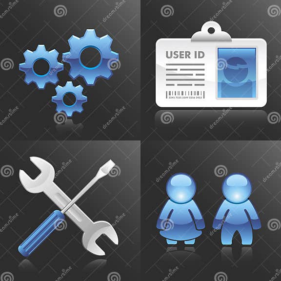 Vector Account and Config Icons Stock Vector - Illustration of objects ...