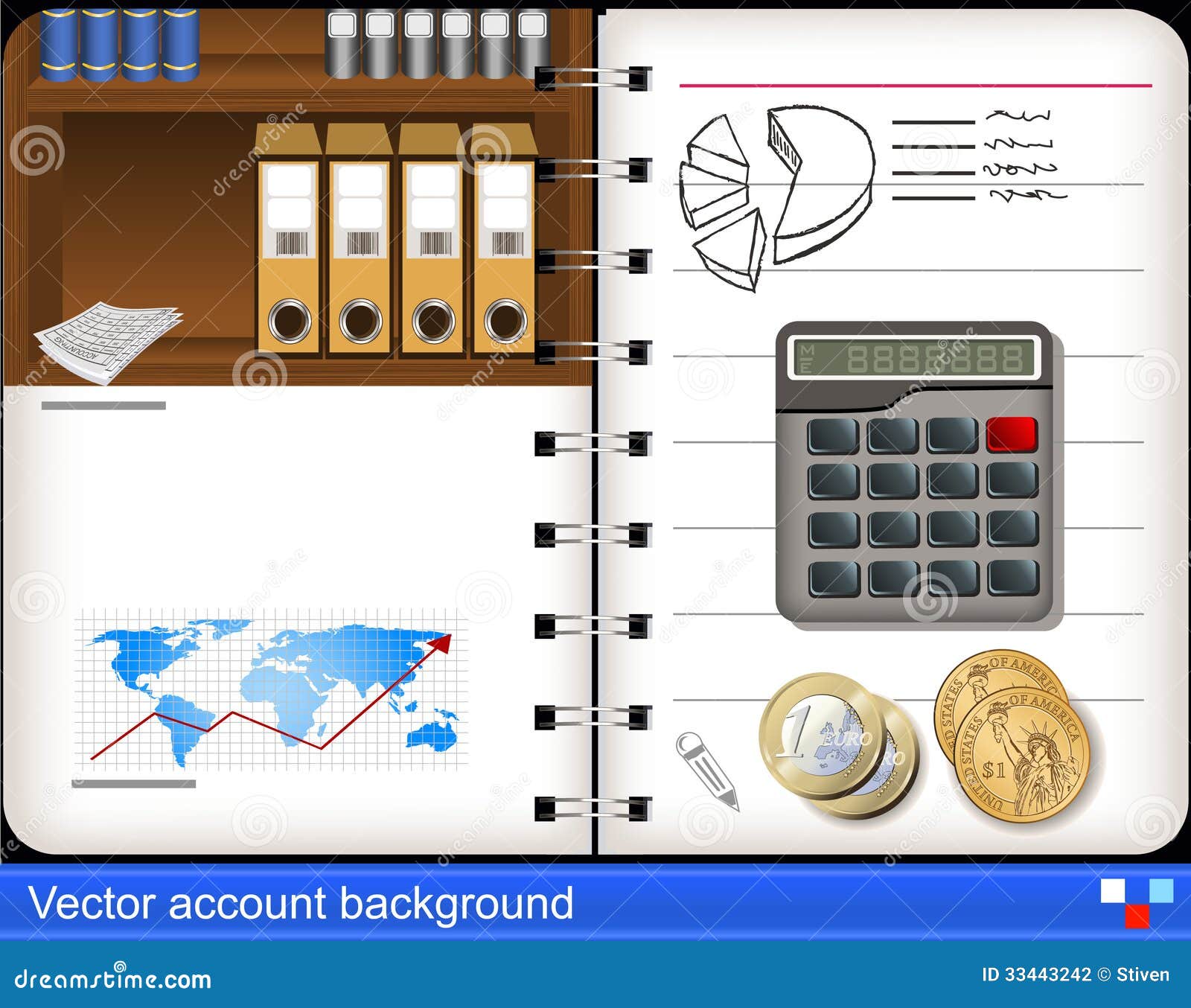 Vector Accounting Background Stock Vector - Illustration of organizer ...
