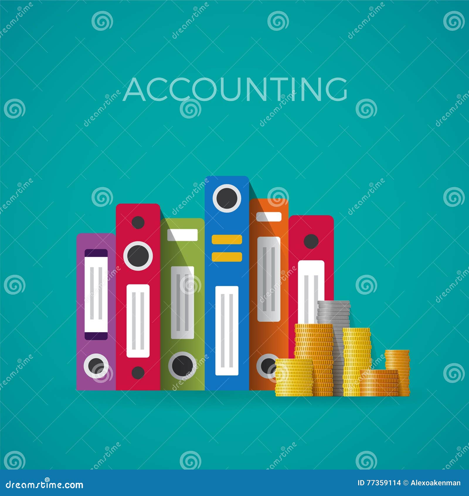 Vector Accounting Concept in Flat Style Stock Vector - Illustration of ...