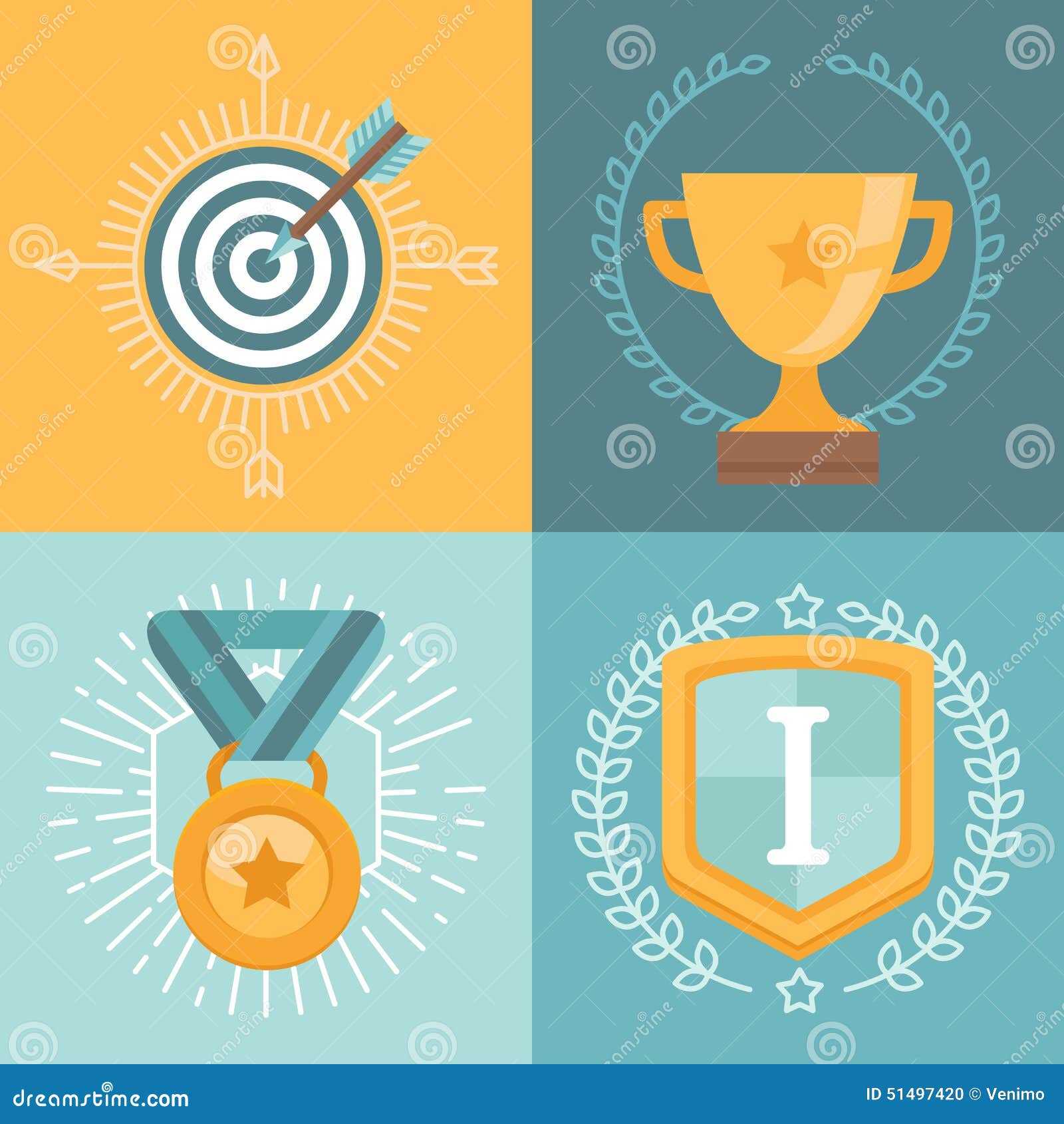 Vector achievement badges stock vector. Illustration of concept - 51497420