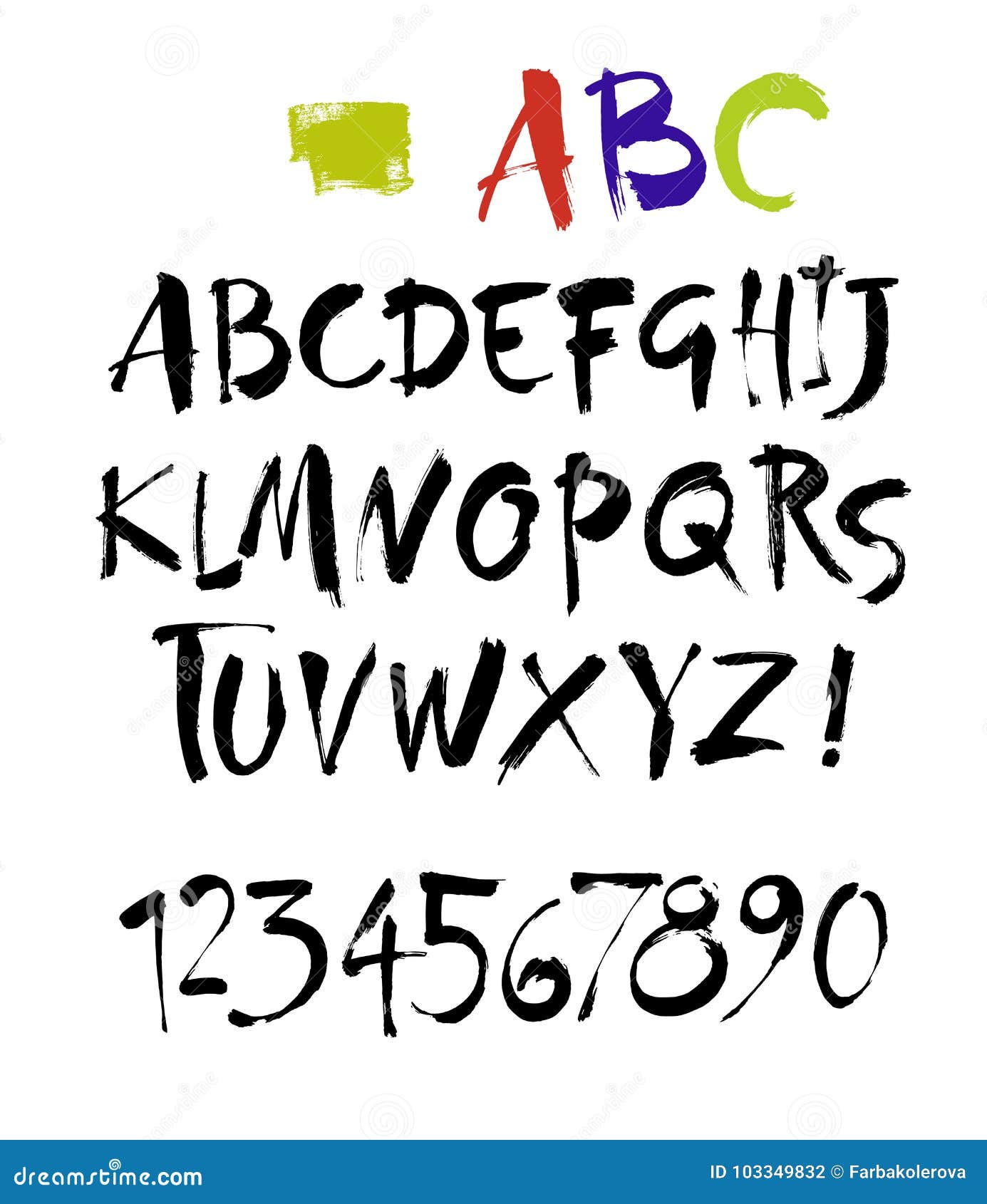 Vector Acrylic Brush Style Hand Drawn Alphabet Font Stock Vector ... Vector Acrylic Brush Style Hand Drawn Alphabet Font Stock Vector ...